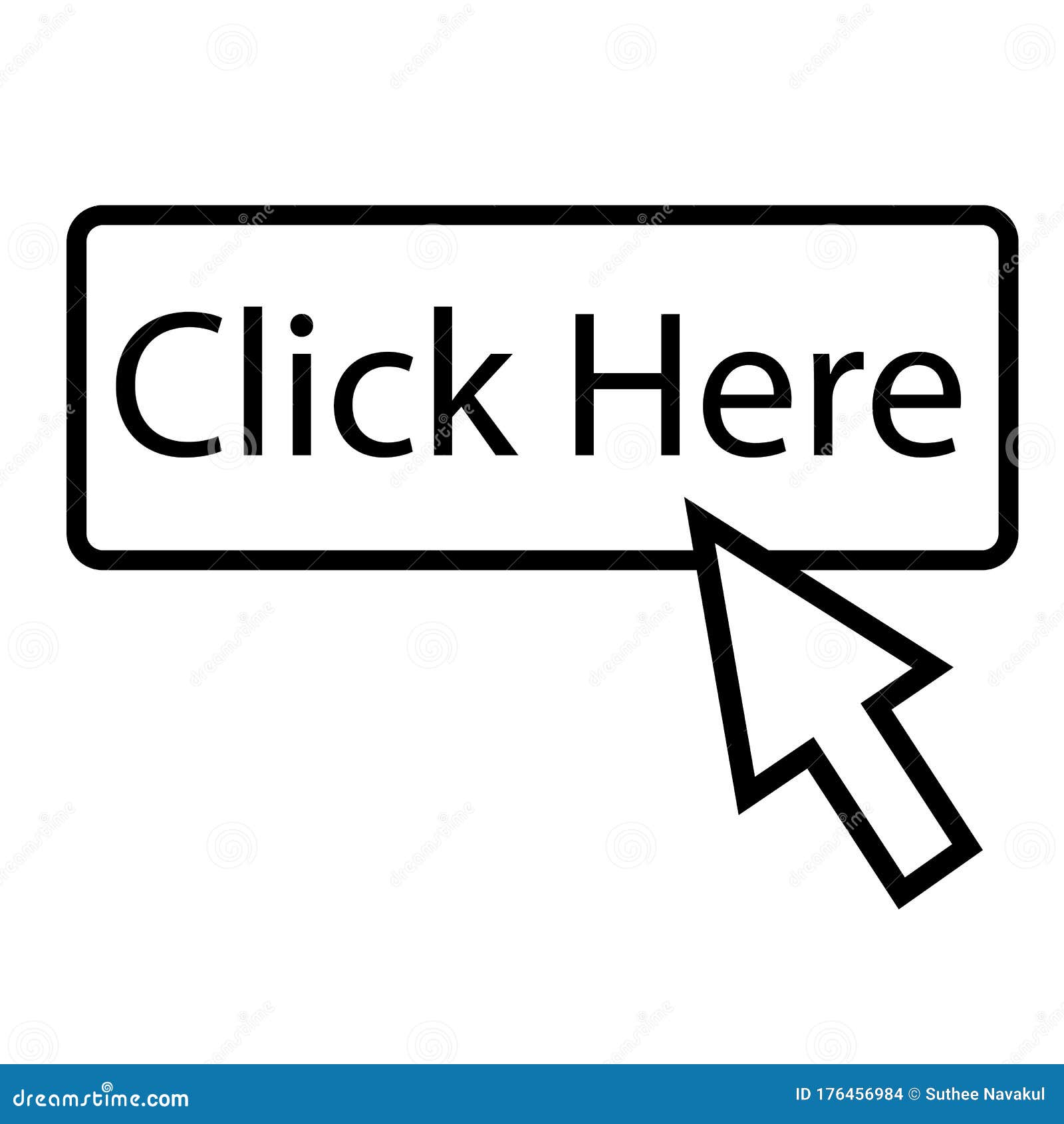 Click Here Icon on White Background. Flat Style. Click Here Icon for ...