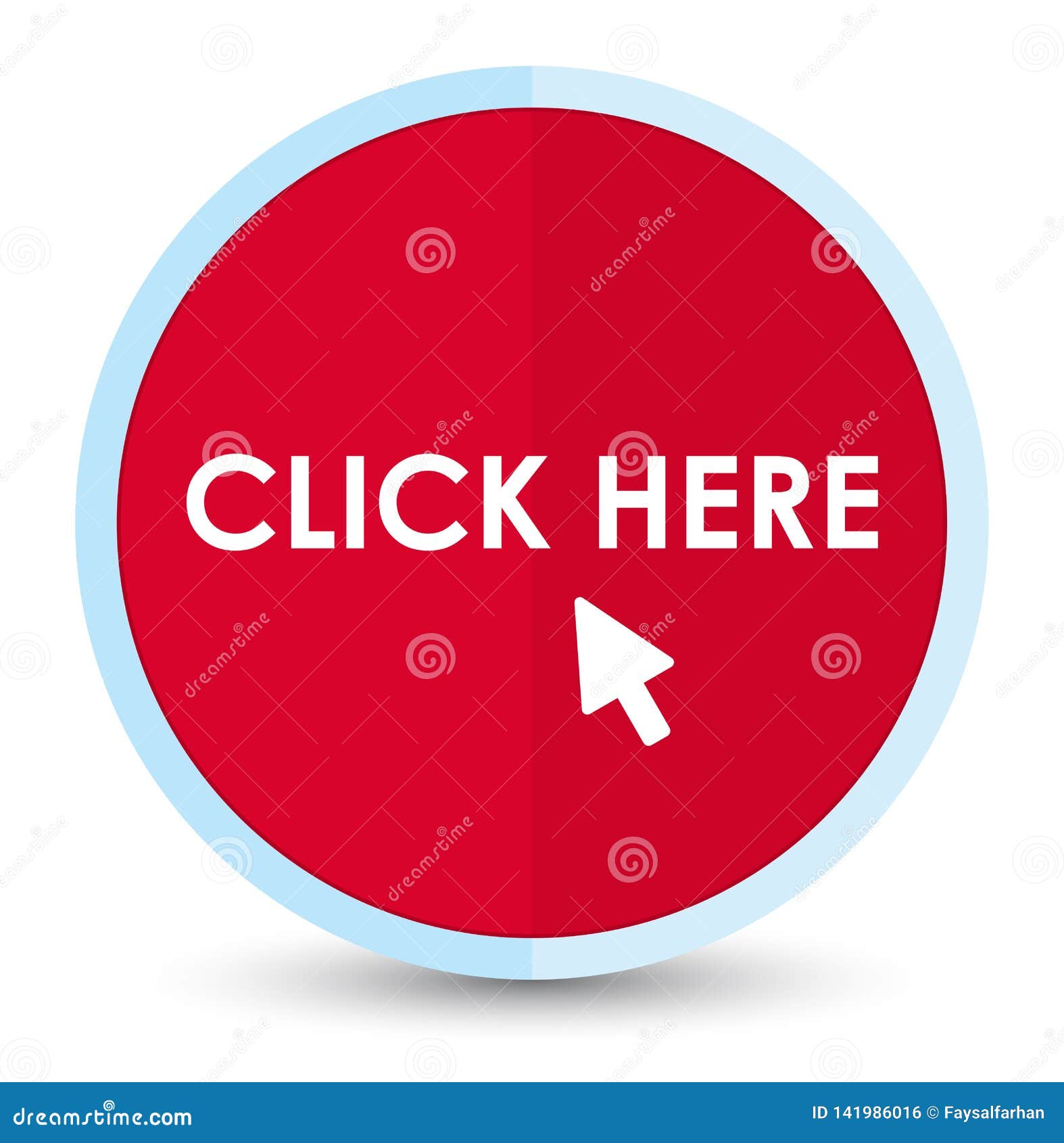 Click Here Flat Prime Red Round Button Stock Vector - Illustration of ...