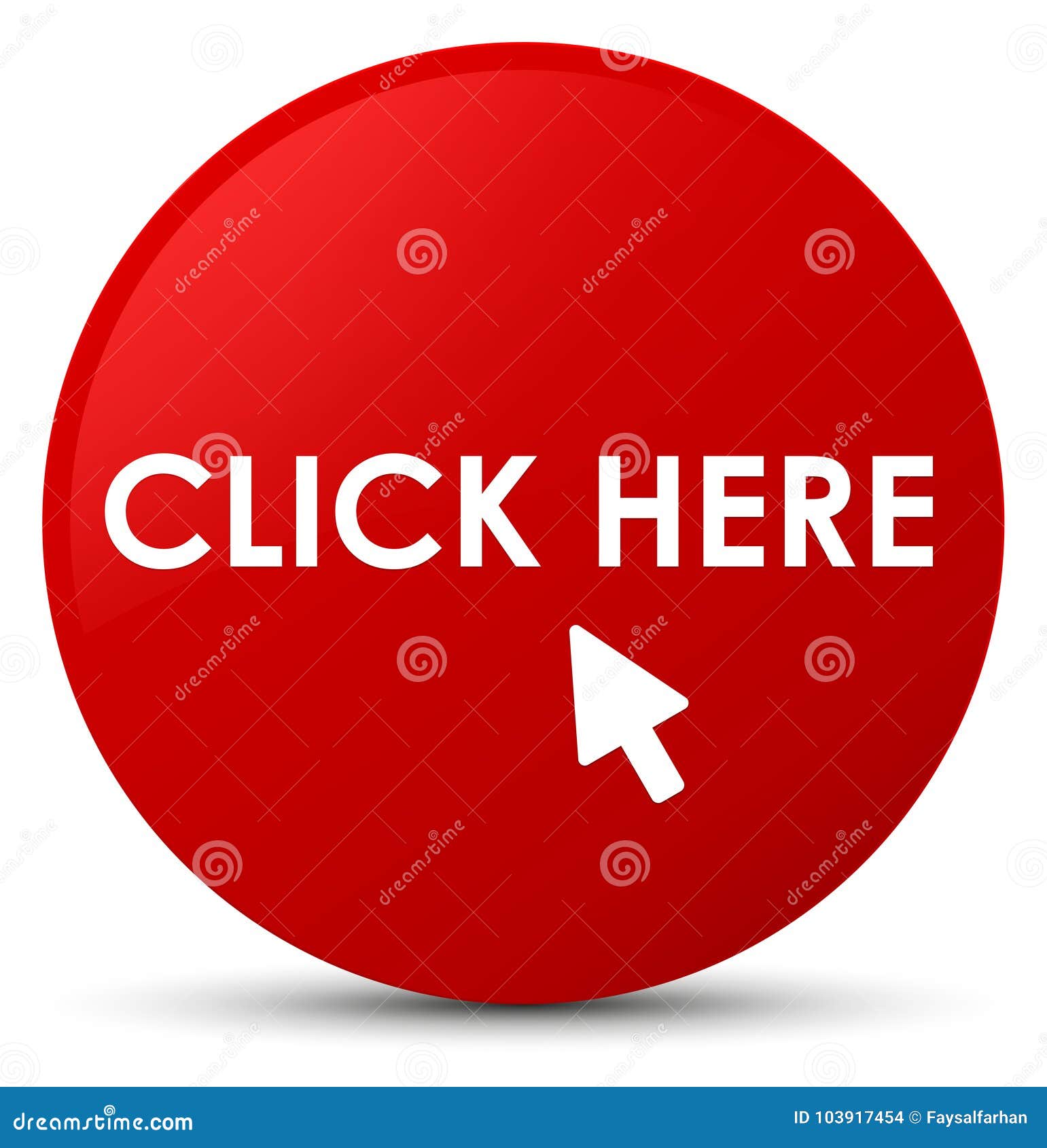 Click Here Red Round Button Stock Illustration - Illustration of arrow ...