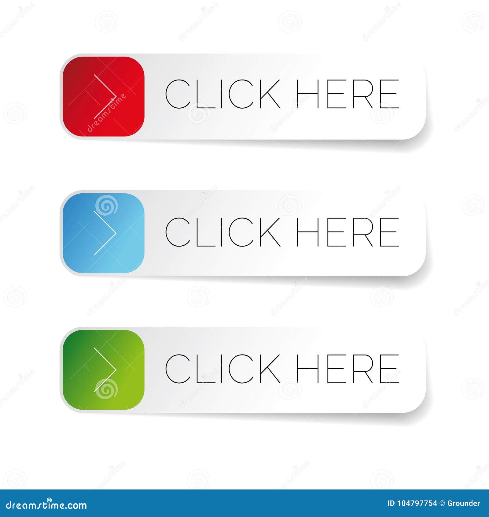 Click Here Label with Arrow Stock Vector - Illustration of button, icon ...