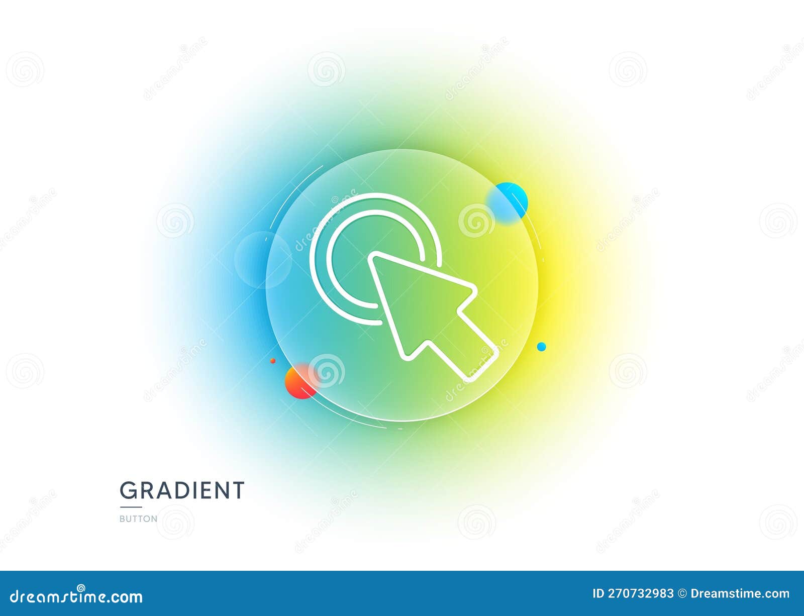 Click Here Line Icon. Push the Button Sign. Gradient Blur Button. Vector Stock Vector ...