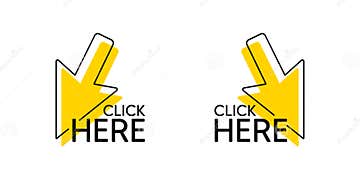 Click Here with Mouse Cursor Icon. Click Here Button with Arrow Pointer ...
