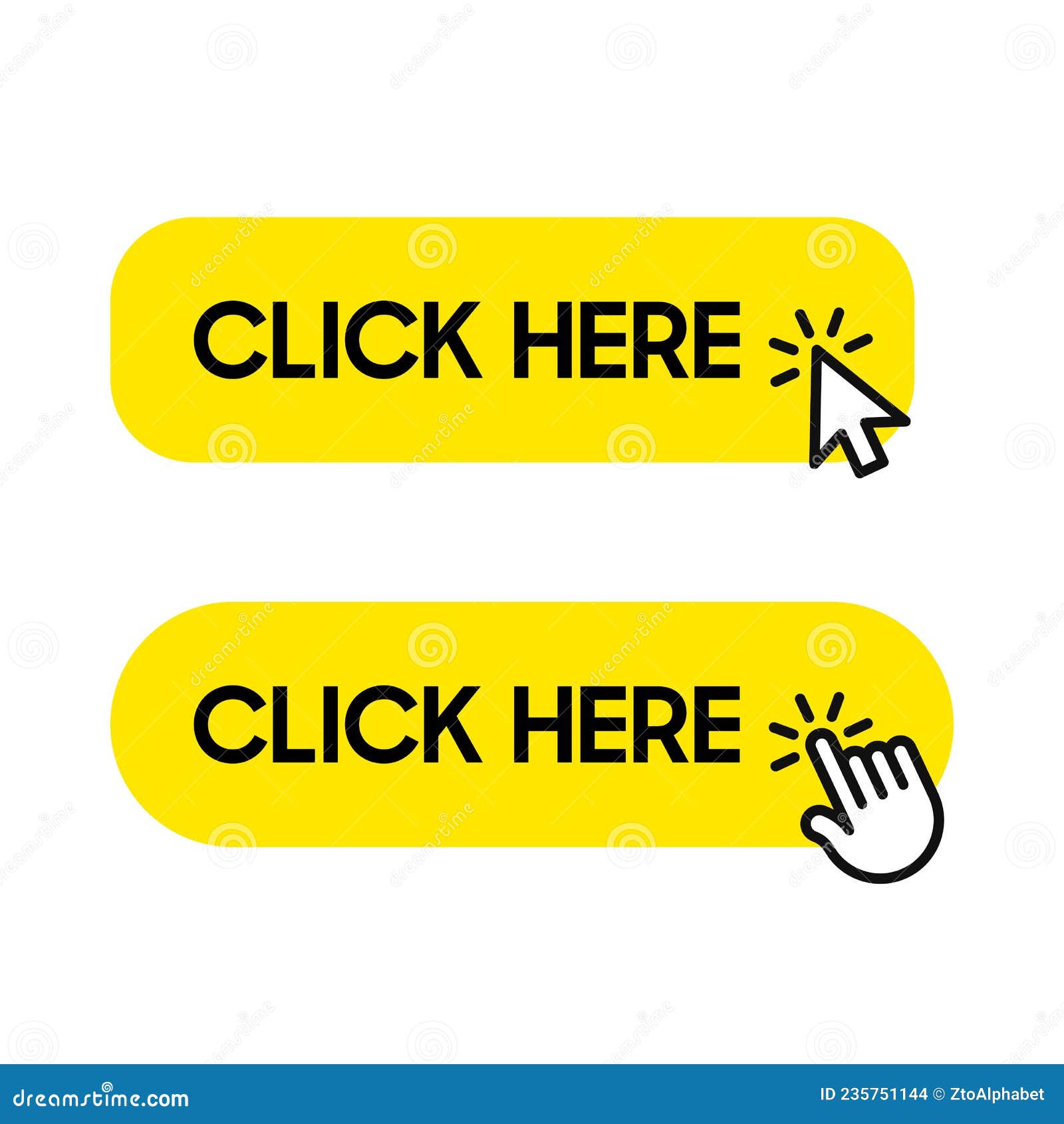 Click Here Pointer Mouse Cursor Computer Stock Vector - Illustration of ...