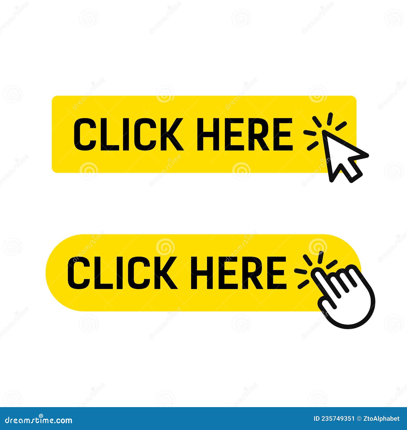 Click Here Pointer Mouse Cursor Computer Stock Vector - Illustration of ...