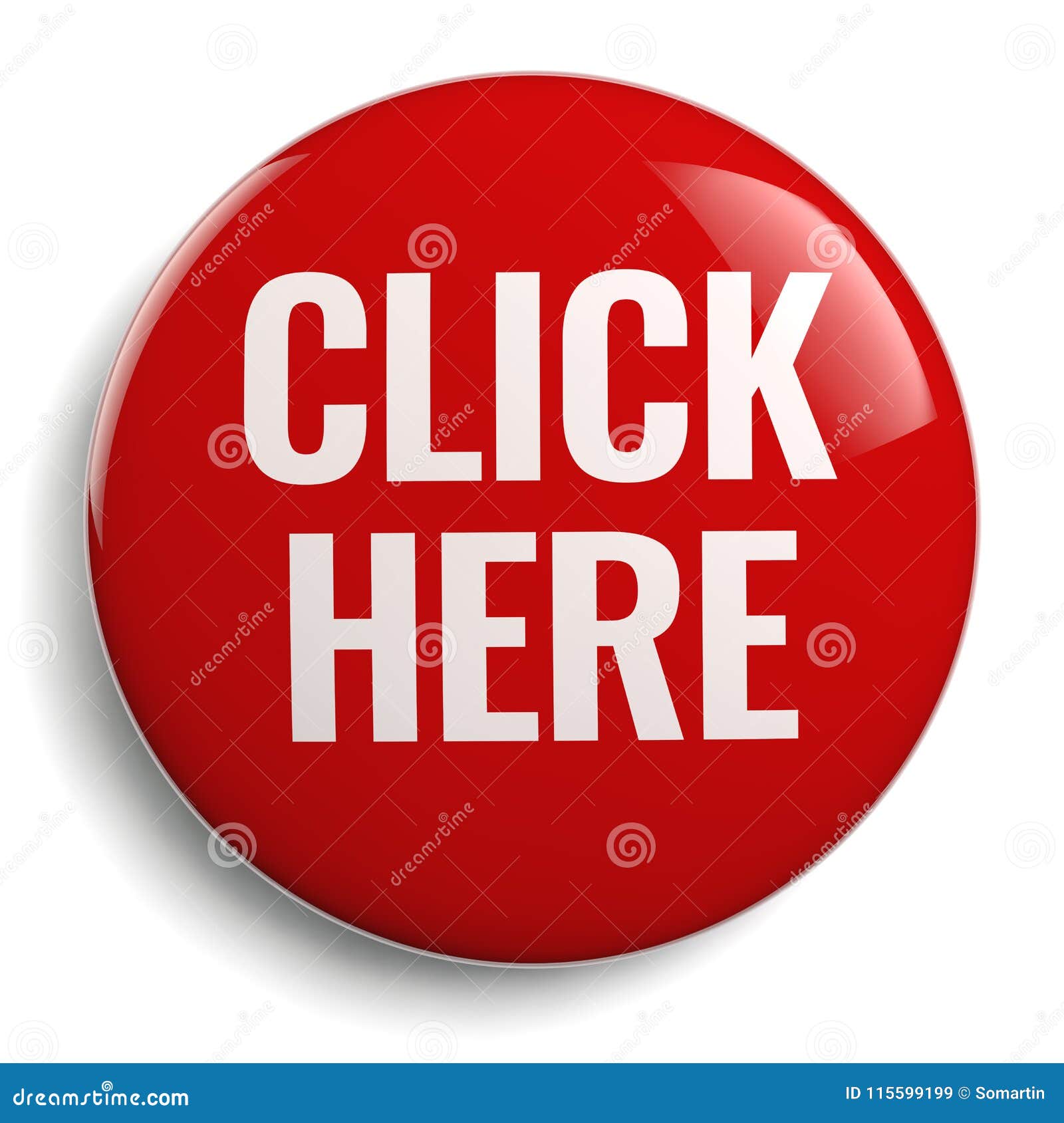Click Here Red Icon Button stock illustration. Illustration of white ...