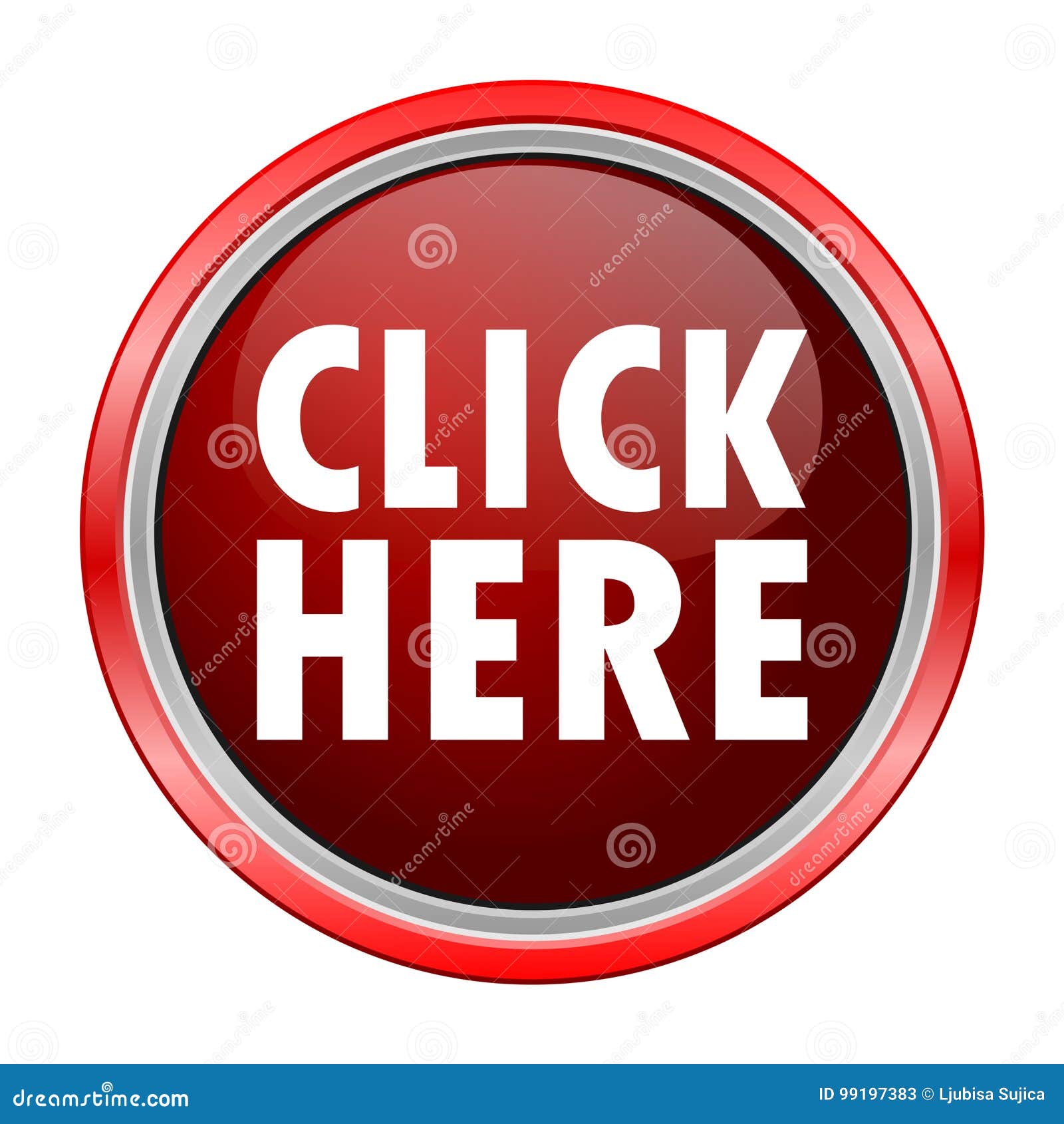 Click Here Round Metallic Red Button Stock Vector - Illustration of ... Click Here Round Metallic Red Button Stock Vector - Illustration of ...