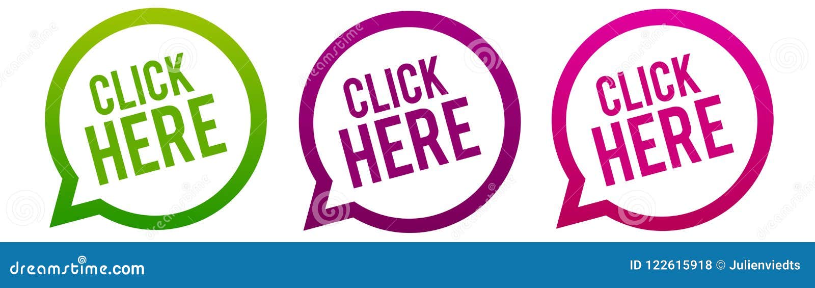 Click Here - Round Web Buttons. Circle Eps10 Vector Stock Vector - Illustration of icon ...