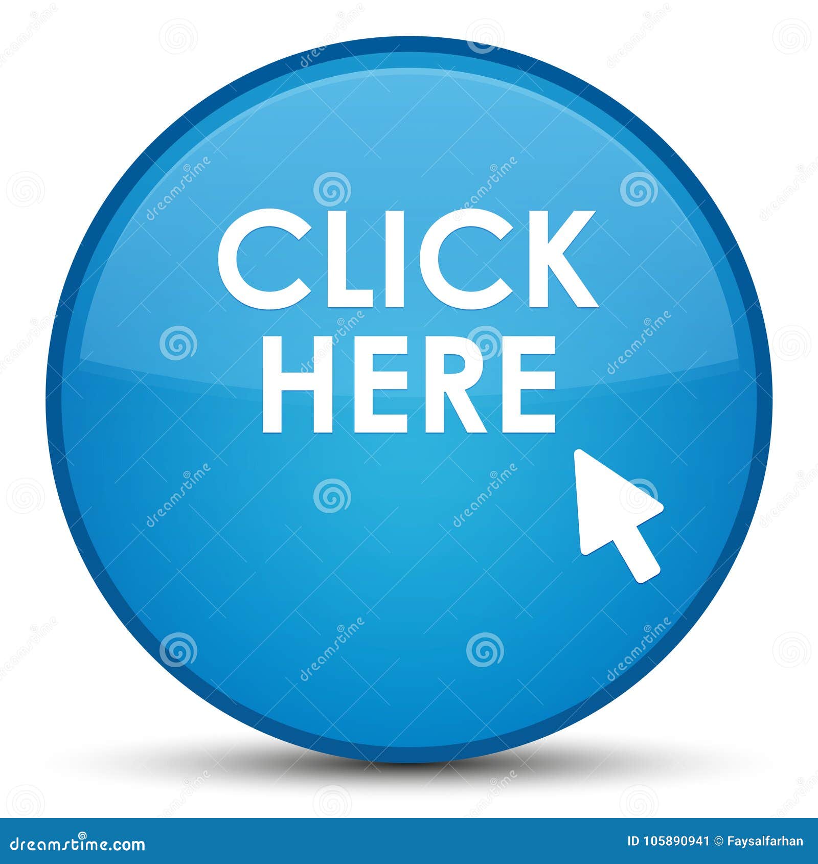 Click Here Special Cyan Blue Round Button Stock Illustration ...