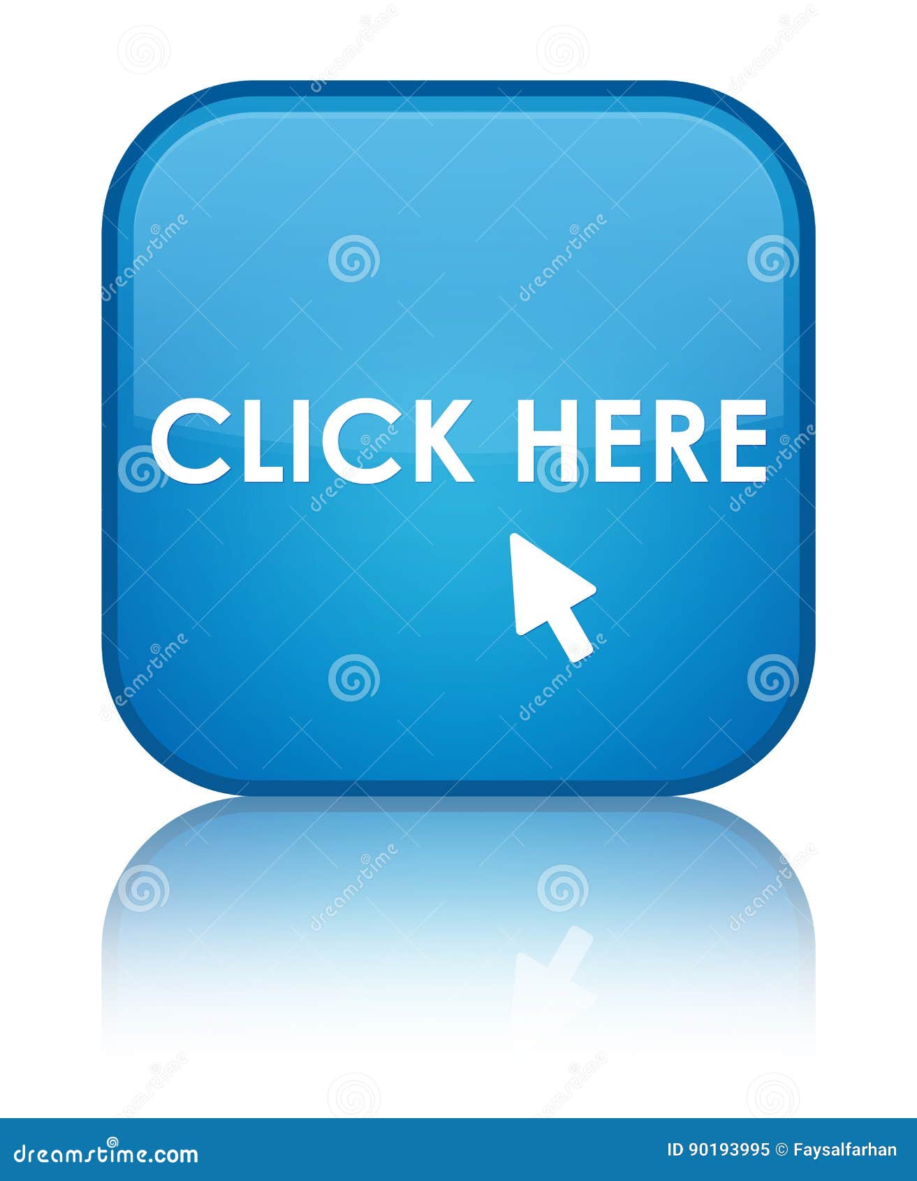 Click Here Special Cyan Blue Square Button Stock Illustration ...