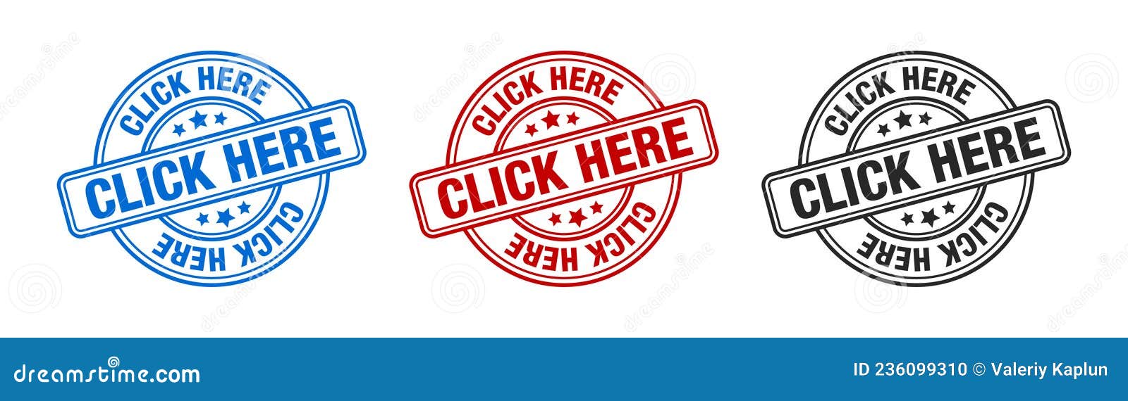 Click Here - Stamp, Imprint, Seal Template. Grunge Effect. Vector Stock ...