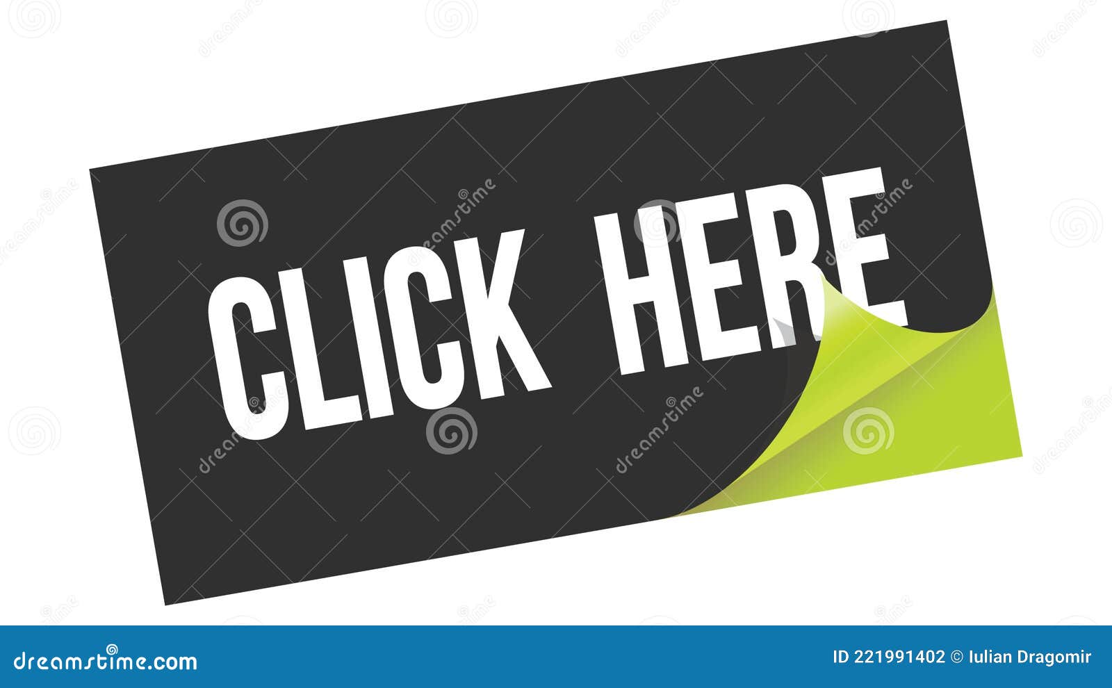 CLICK HERE Text on Black Green Sticker Stamp Stock Illustration ...