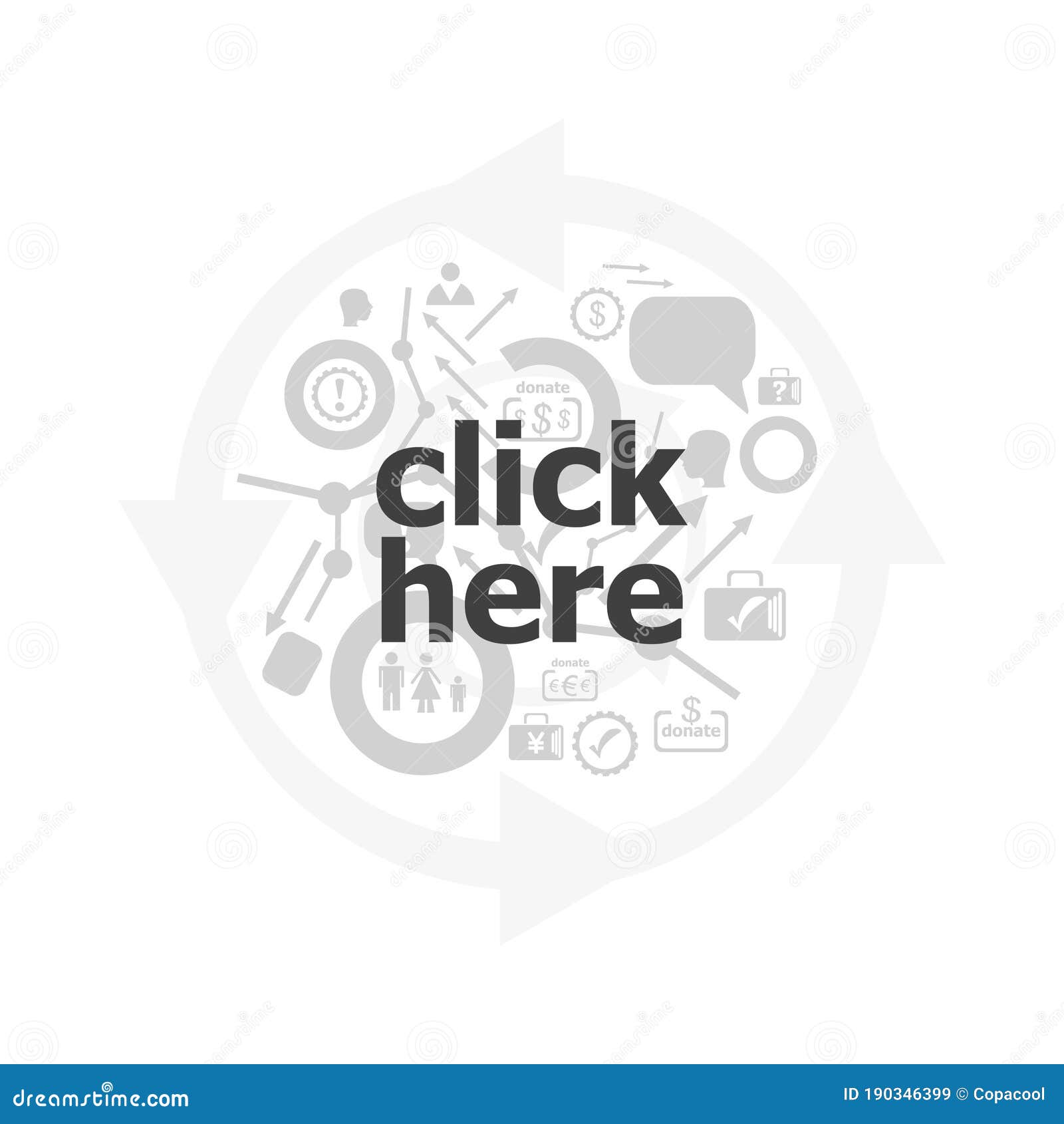 Click Here Text on Digital Screen. Business Concept Stock Illustration ...