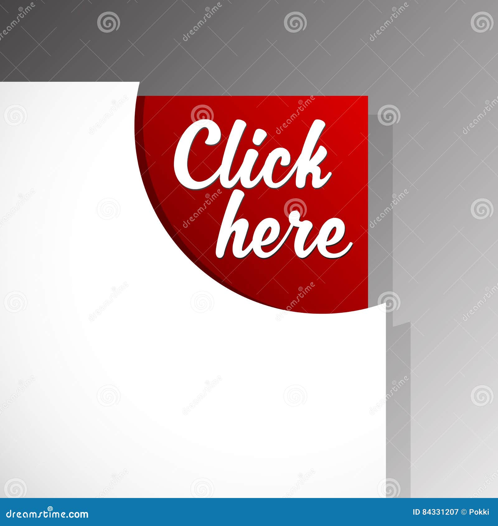 `Click Here` Text Uncovered from Torn Paper Corner. Stock Illustration ...