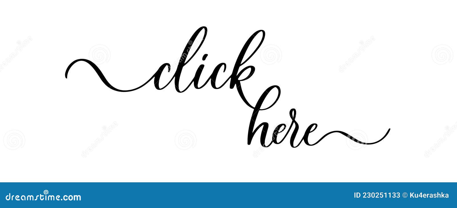 Click Here - Vector Brush Calligraphy Banner. Stock Vector ...