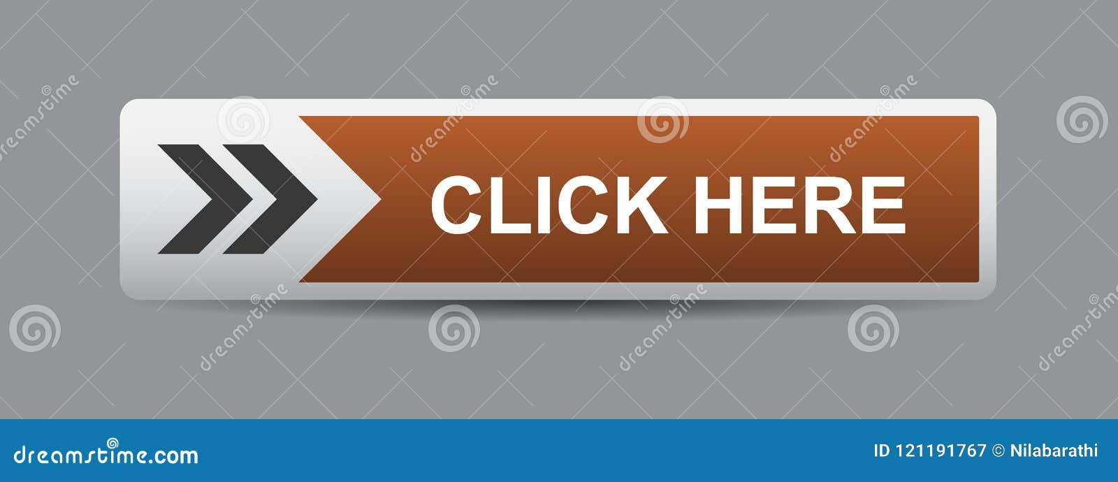 Click here button brown stock illustration. Illustration of button ...