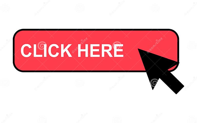 Click Here Web Button, Internet Flat Pointer Design, Press Link Vector Illustration Stock Vector ...