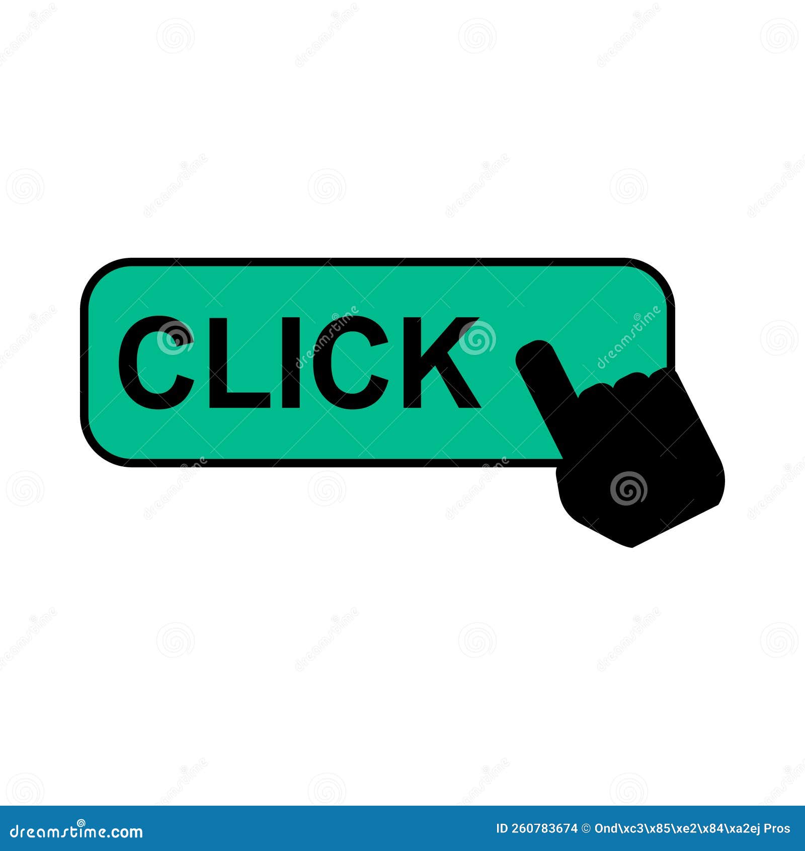 Click Here Web Button, Internet Flat Pointer Design, Press Link Vector ...