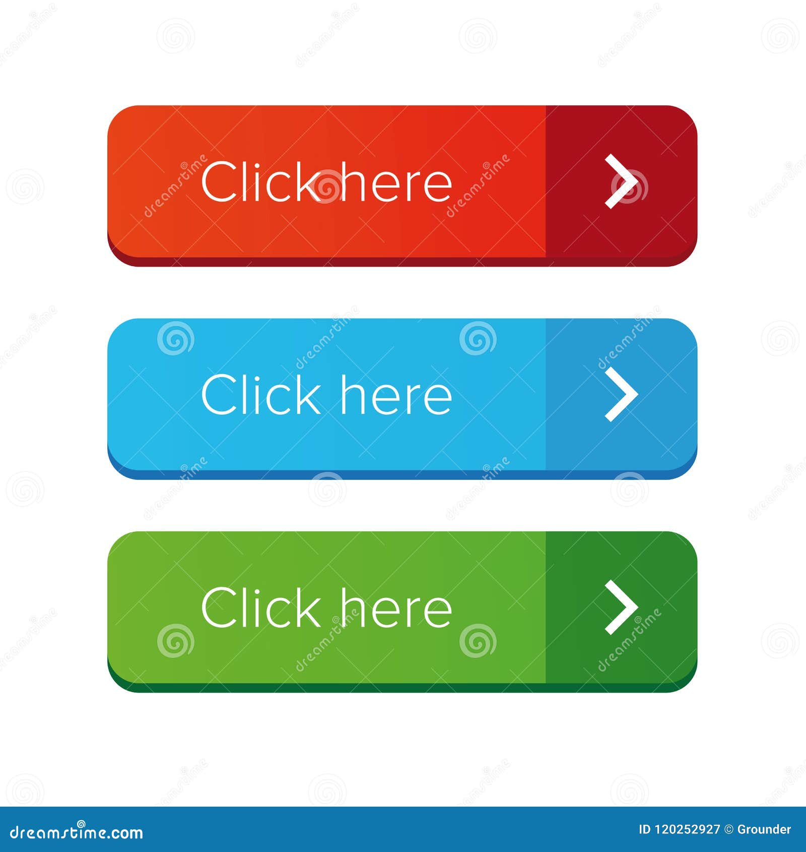 Click Here web button set stock vector. Illustration of button - 120252927