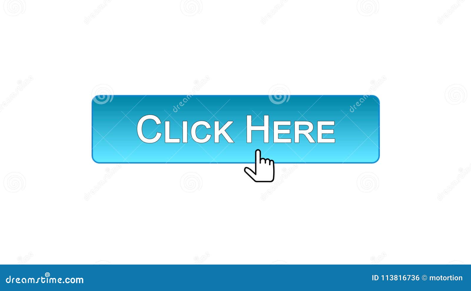 Click Here Web Interface Button Clicked Mouse Cursor, Blue Color, Advertising Stock Illustration ...