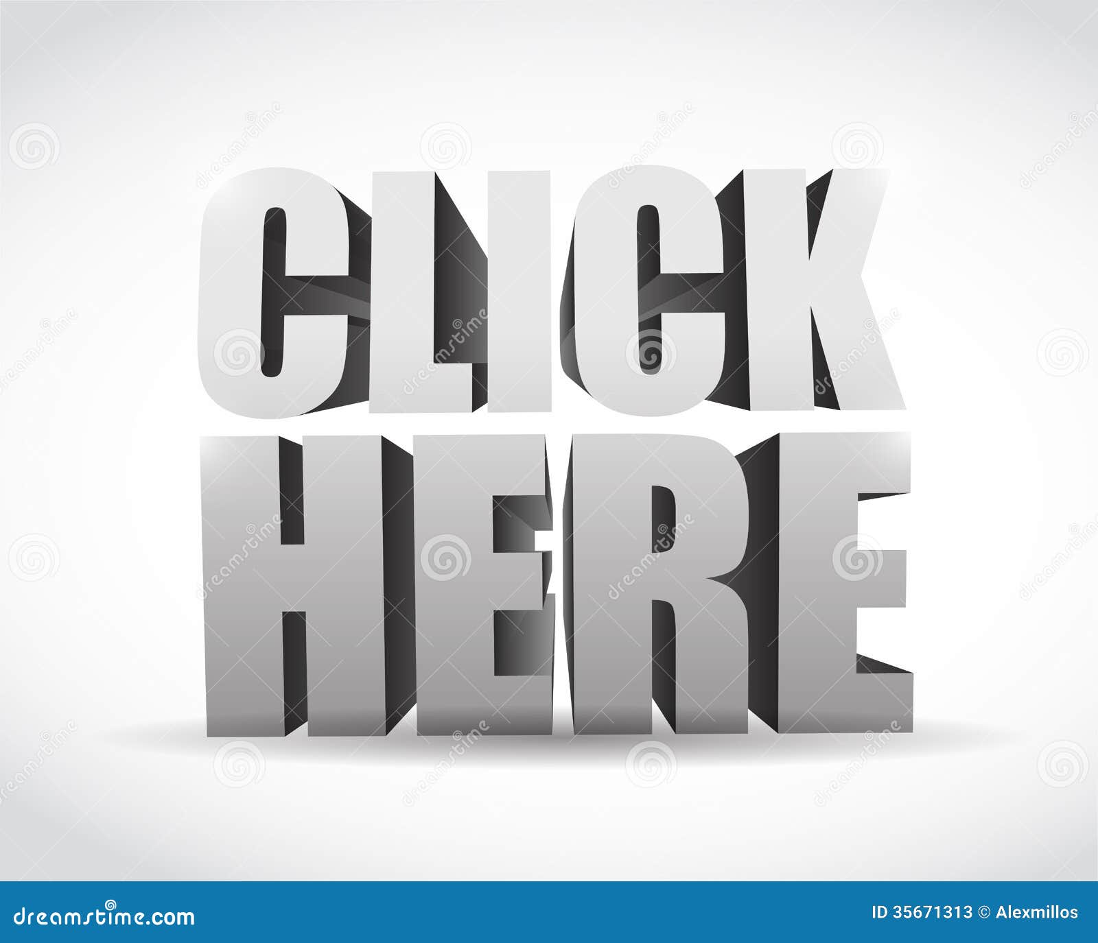 Click Here White 3d Text Message Illustration Stock Illustration ...