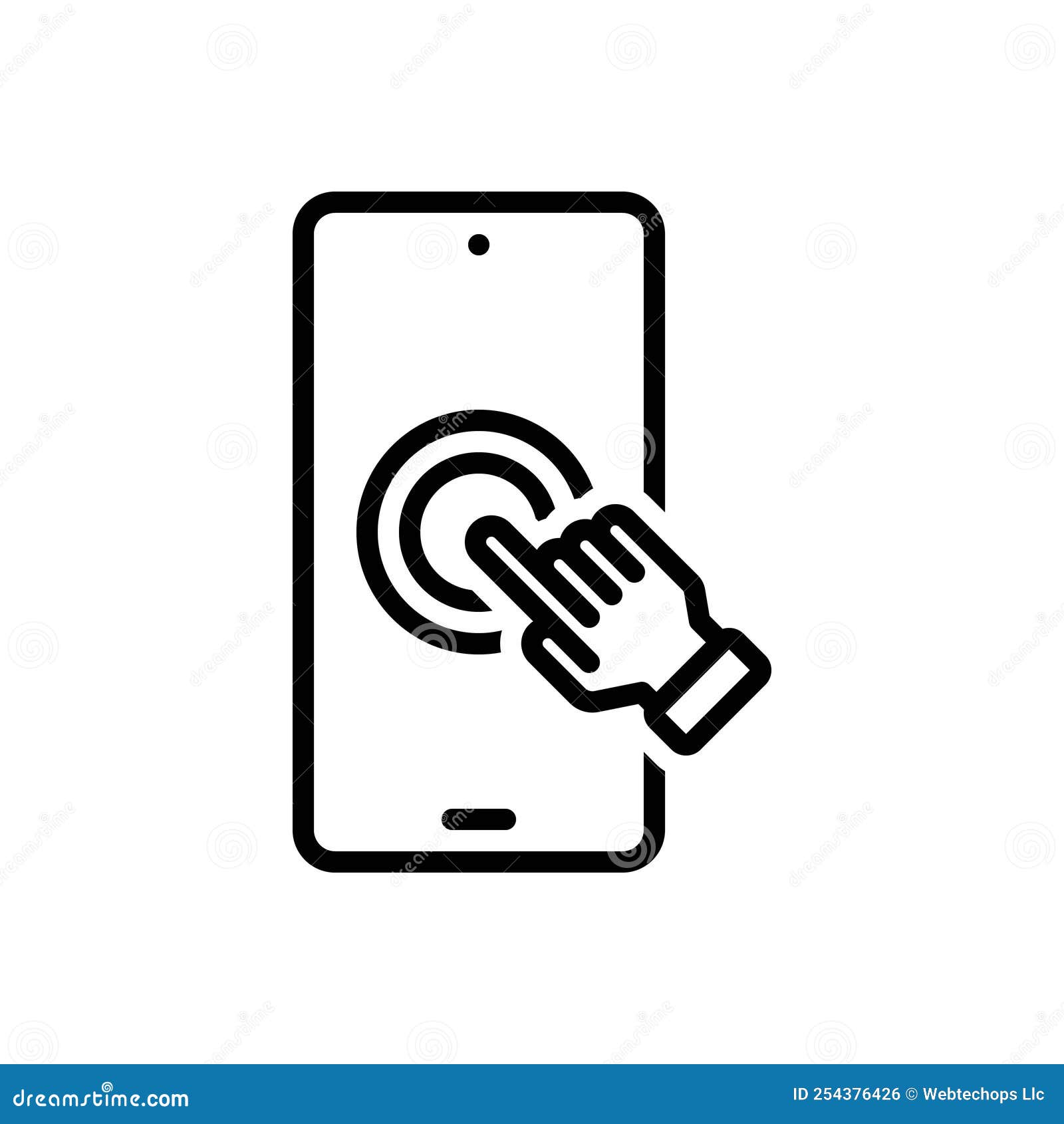 Black Line Icon for Click, App and Application Stock Illustration ...