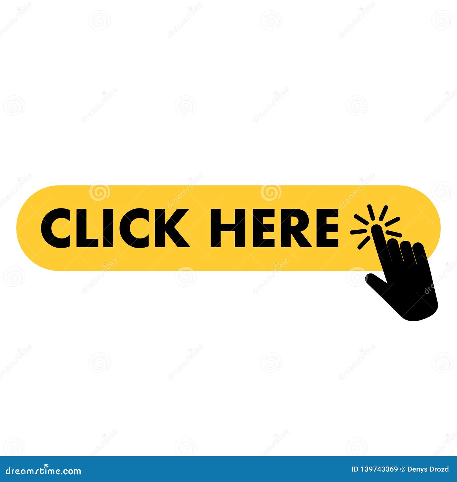 Click Icon Button with Hand Clicking on it, Isolated Vector for Website ...
