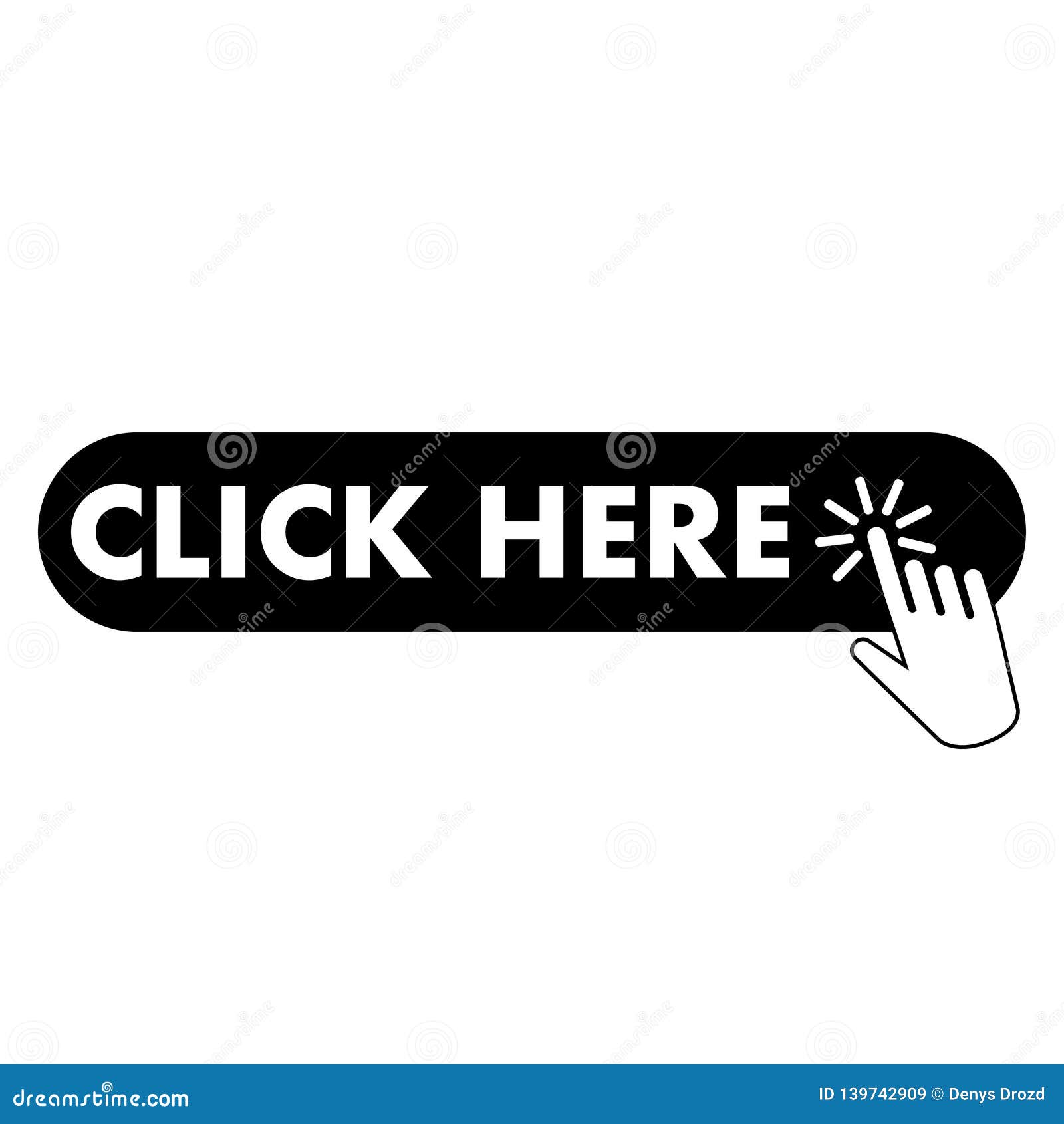 Click Icon Button with Hand Clicking on it, Isolated Vector for Website ... Click Icon Button with Hand Clicking on it, Isolated Vector for Website ...