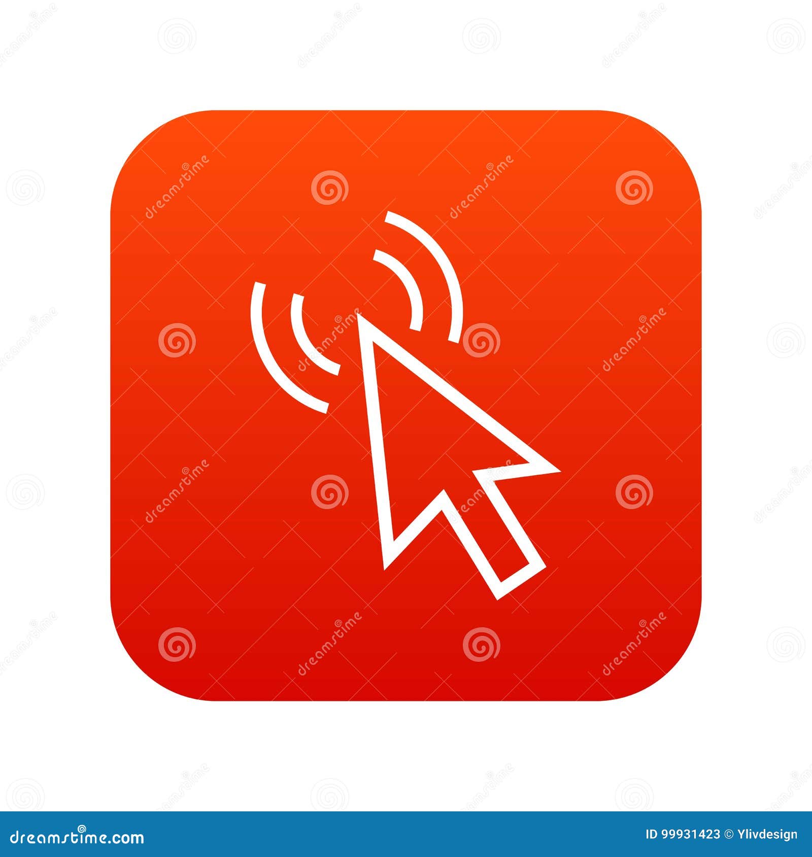 Click icon digital red stock vector. Illustration of keyboard - 99931423