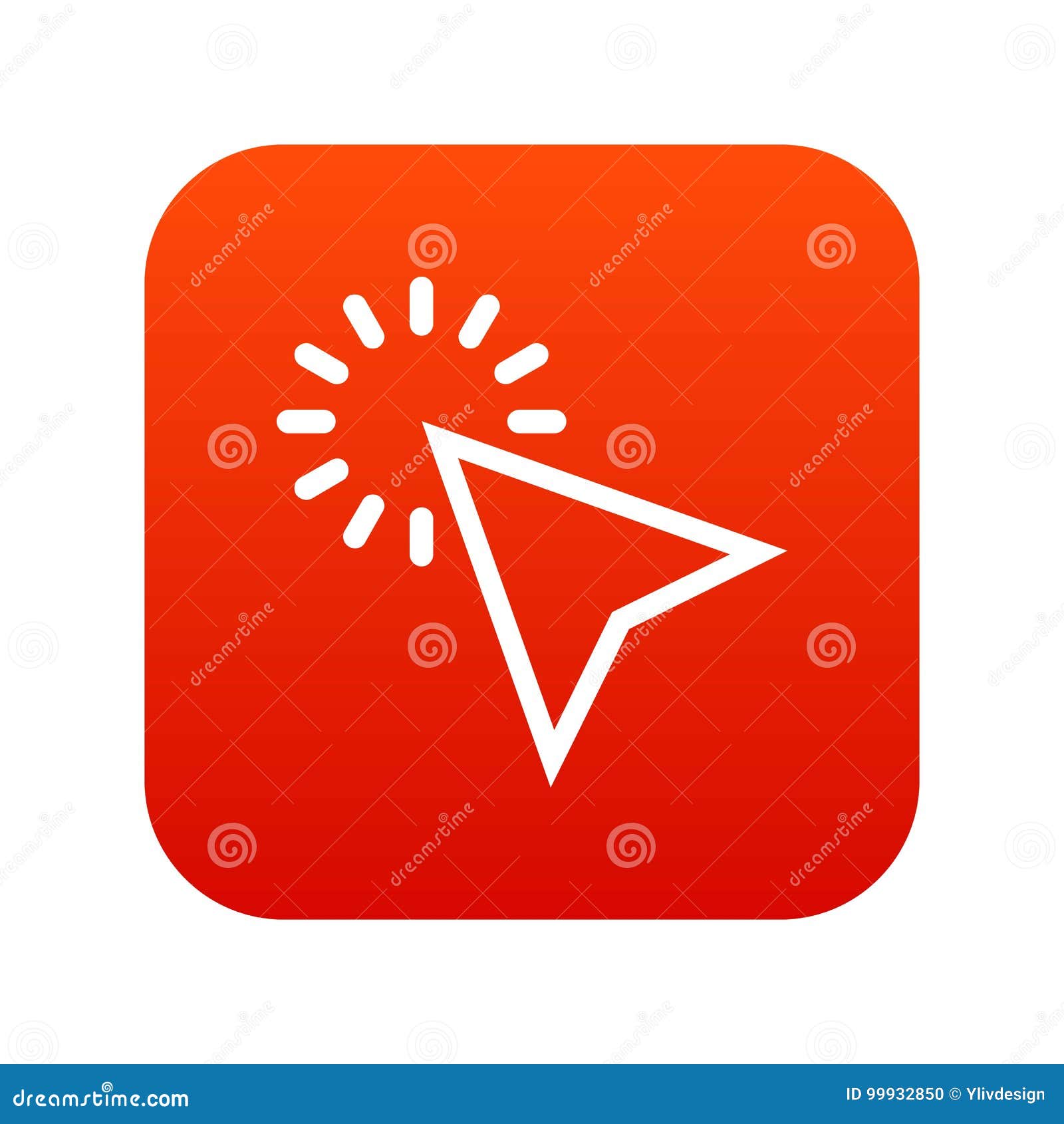 Click icon digital red stock vector. Illustration of arrow - 99932850