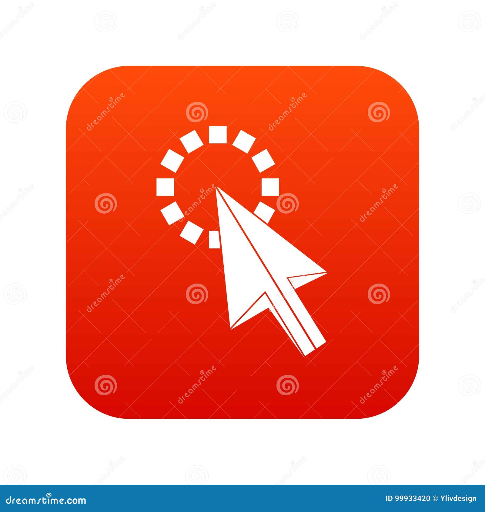 Click icon digital red stock vector. Illustration of element - 99933420