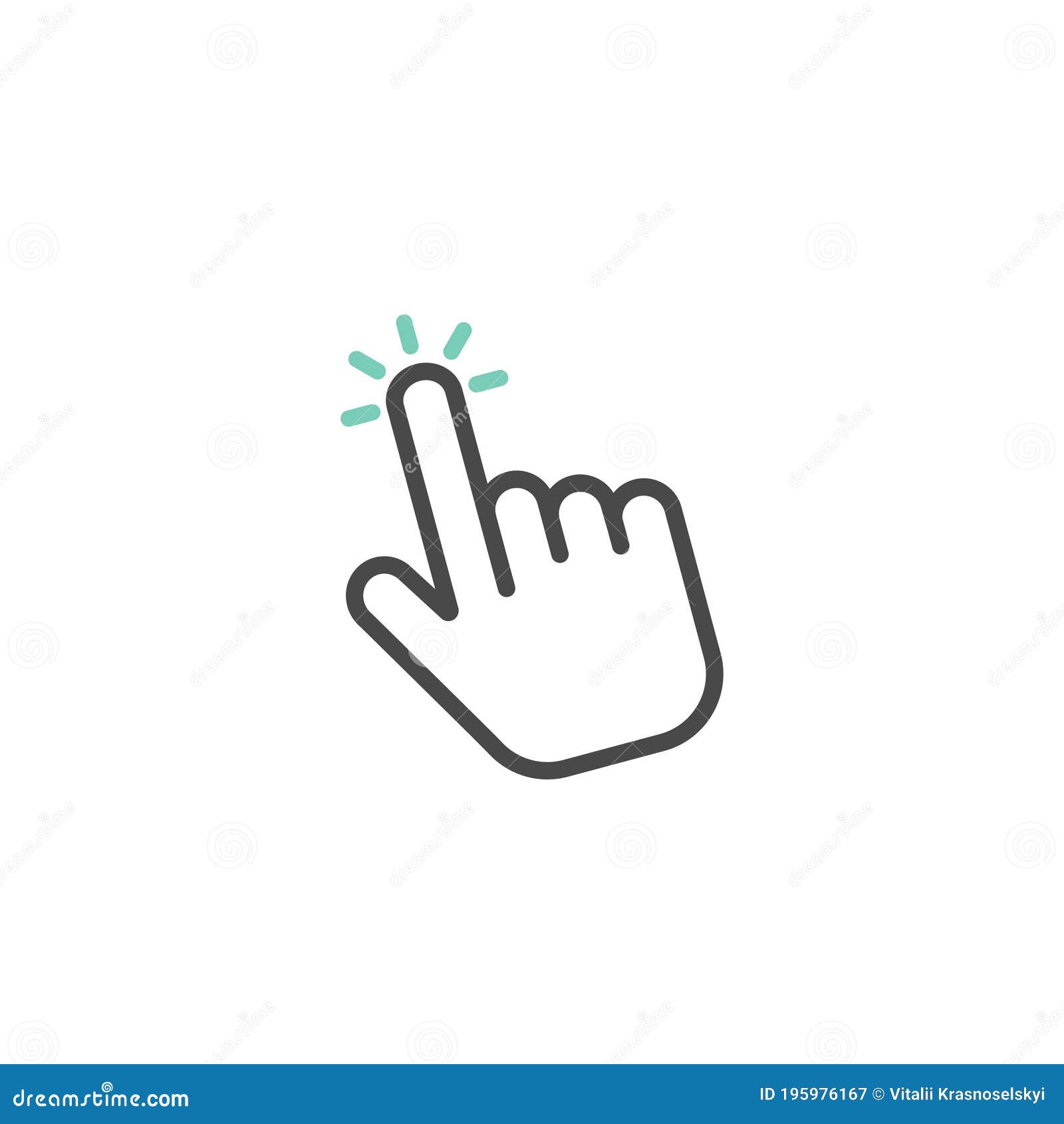 Click Icon in Linear Style. Hand Clicking Icon Stock Vector ...