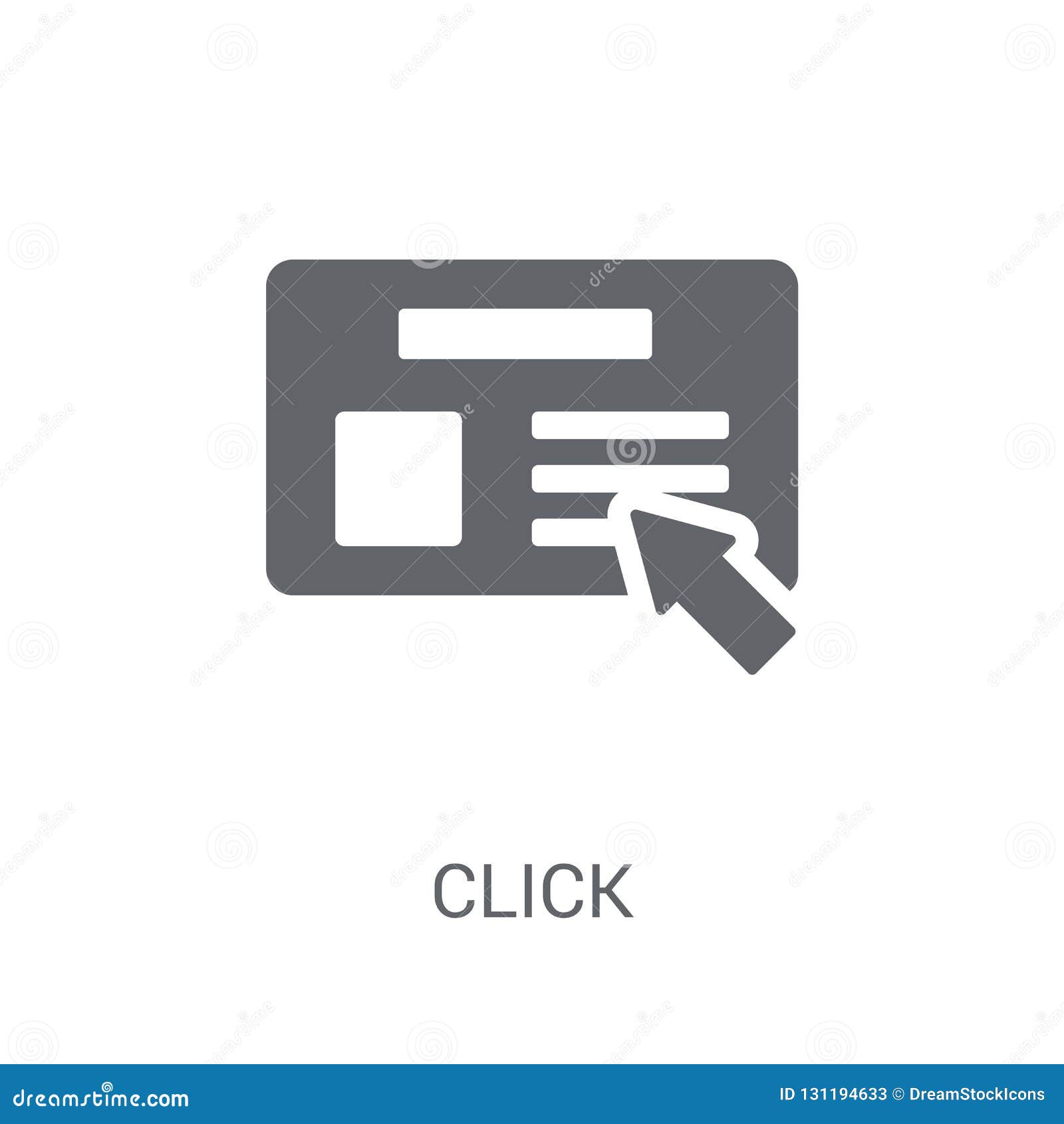 Click Icon. Trendy Click Logo Concept on White Background from P Stock ...