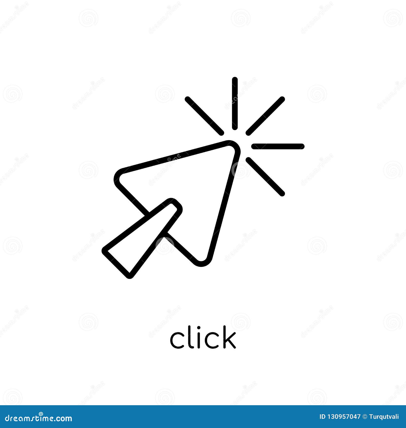 Click Icon. Trendy Modern Flat Linear Vector Click Icon on White Stock ...
