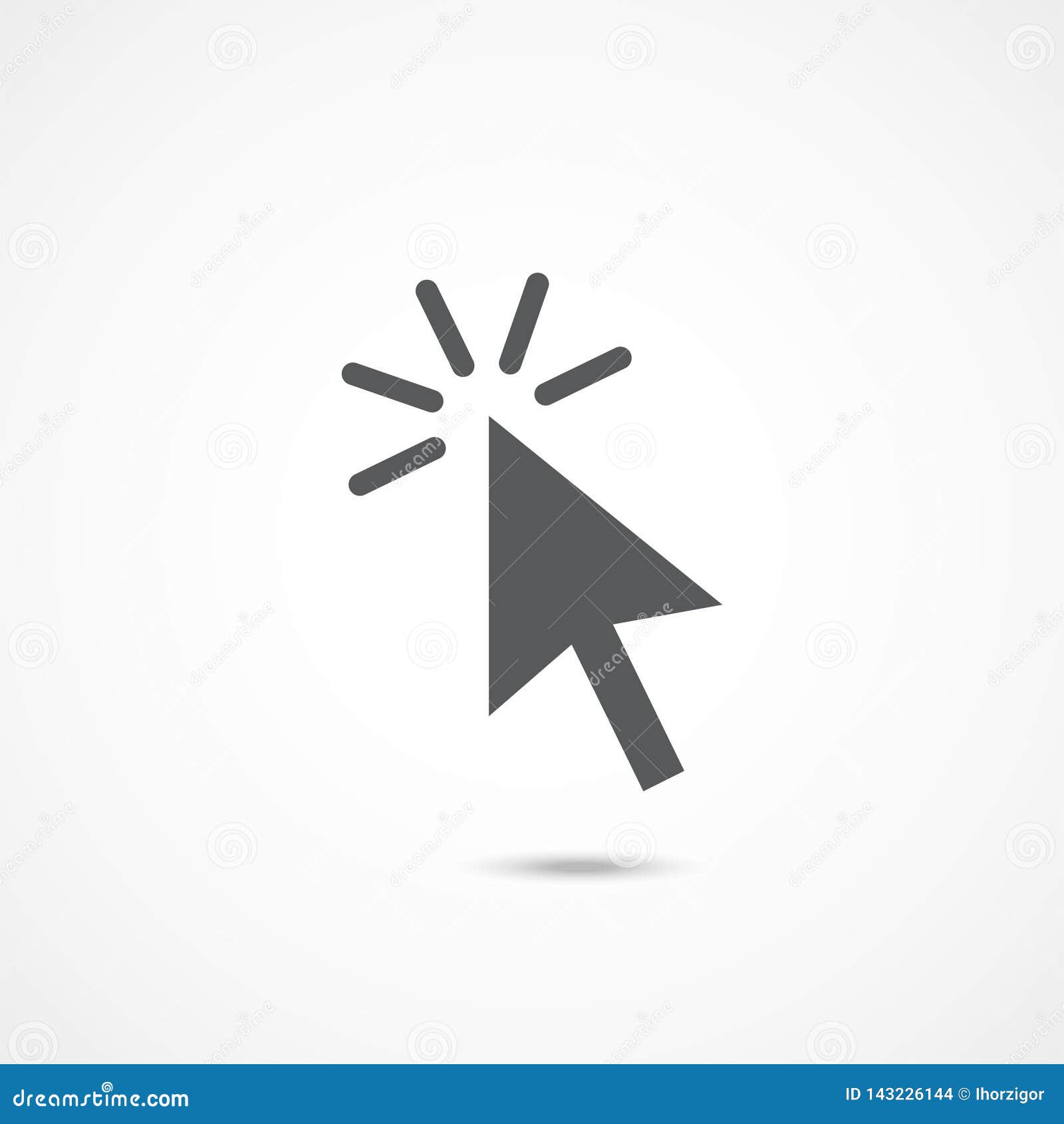 Click icon vector stock vector. Illustration of flat - 143226144