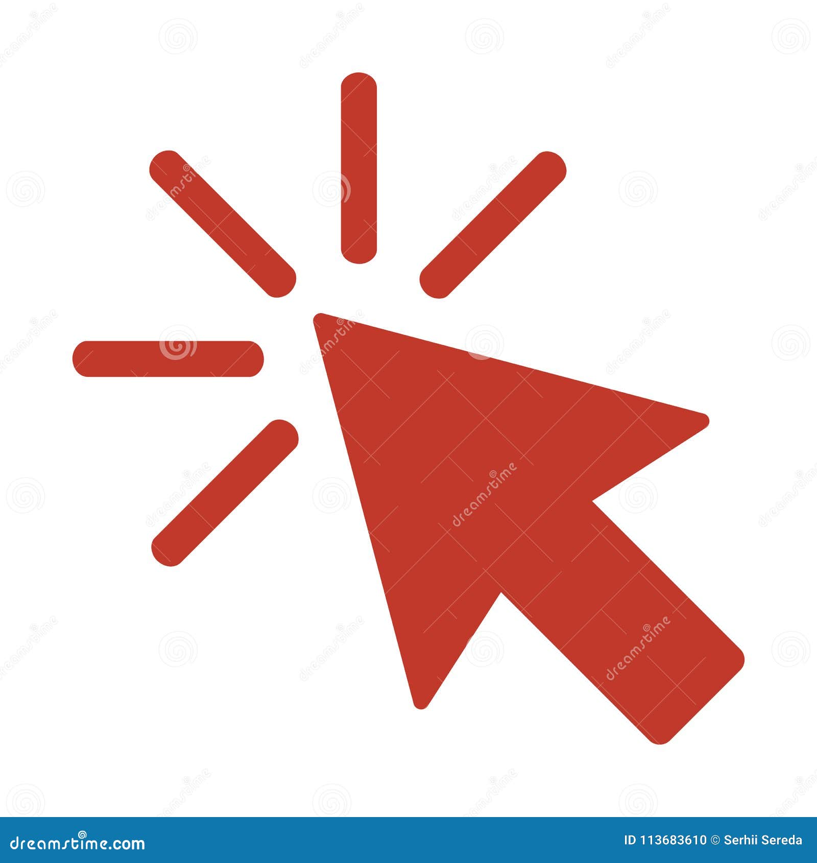 Click Icon on White Background. Stock Illustration - Illustration of ...