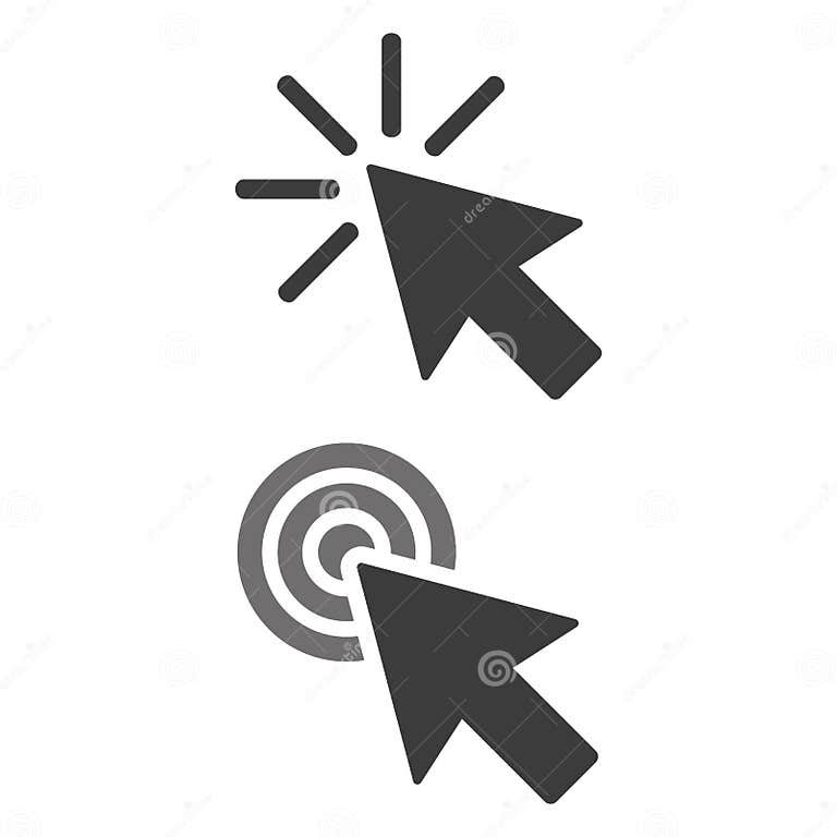 Click Icon on White Background. Stock Illustration - Illustration of ...