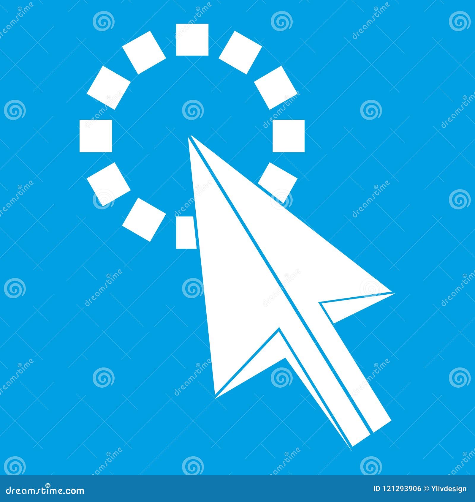Click icon white stock vector. Illustration of interface - 121293906