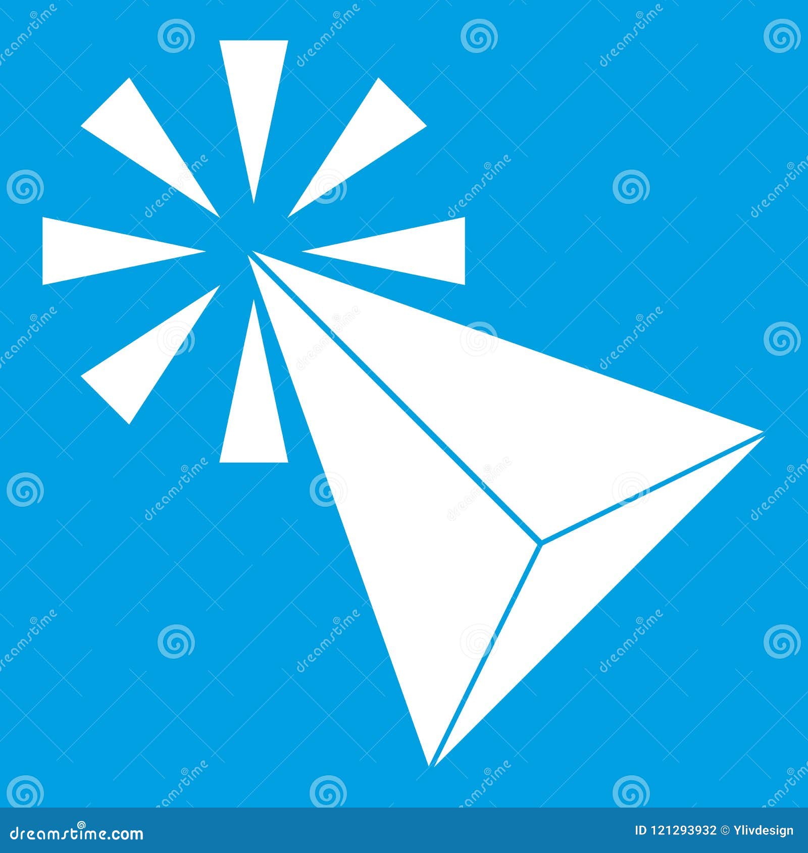 Click icon white stock vector. Illustration of blue - 121293932