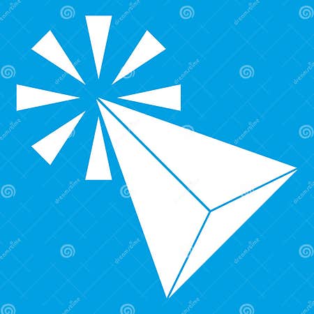 Click icon white stock vector. Illustration of blue - 121293932