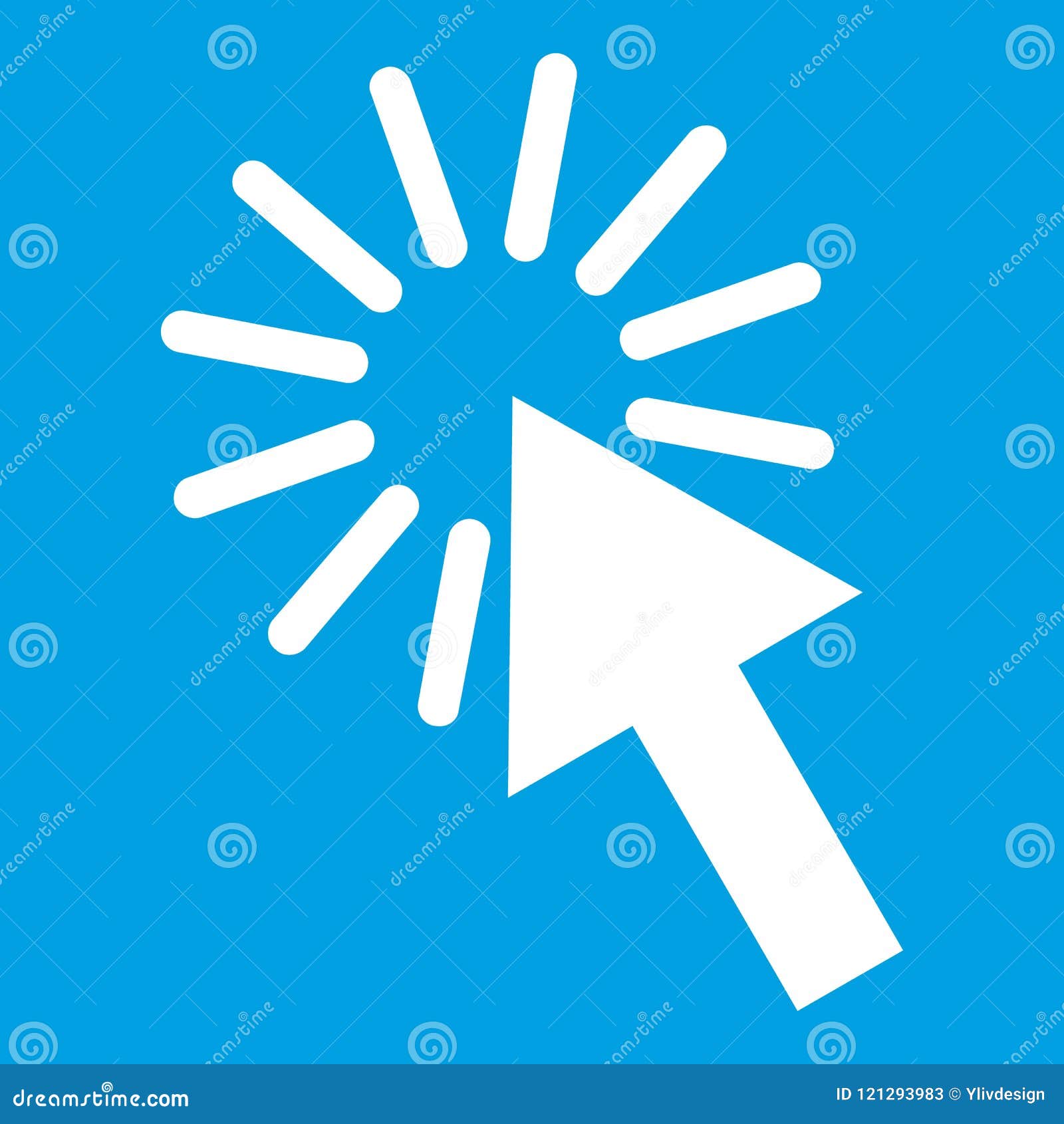 Click icon white stock vector. Illustration of digital - 121293983