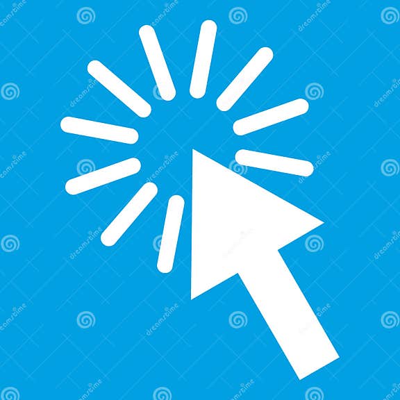Click icon white stock vector. Illustration of digital - 121293983