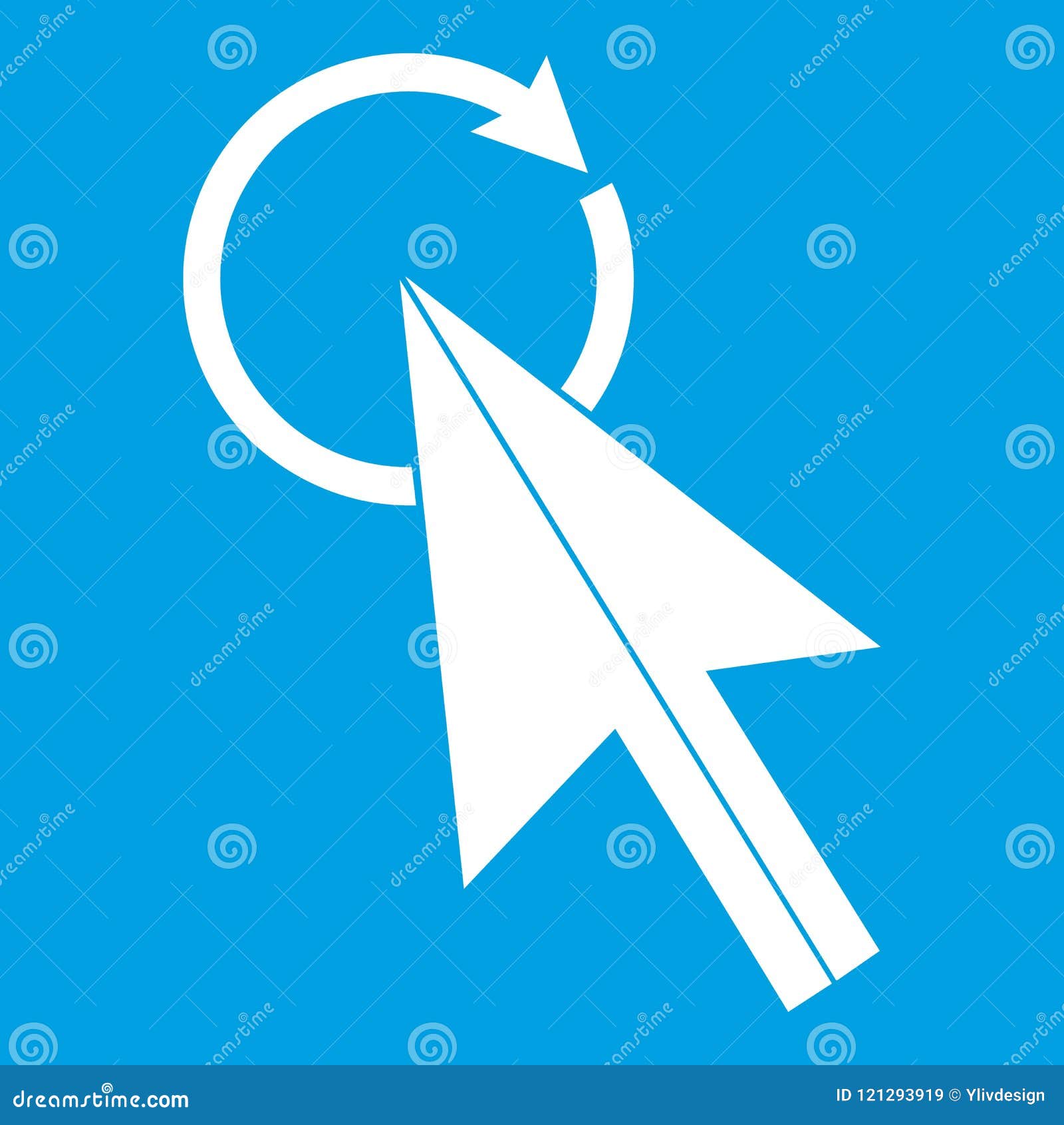 Click icon white stock vector. Illustration of link - 121293919