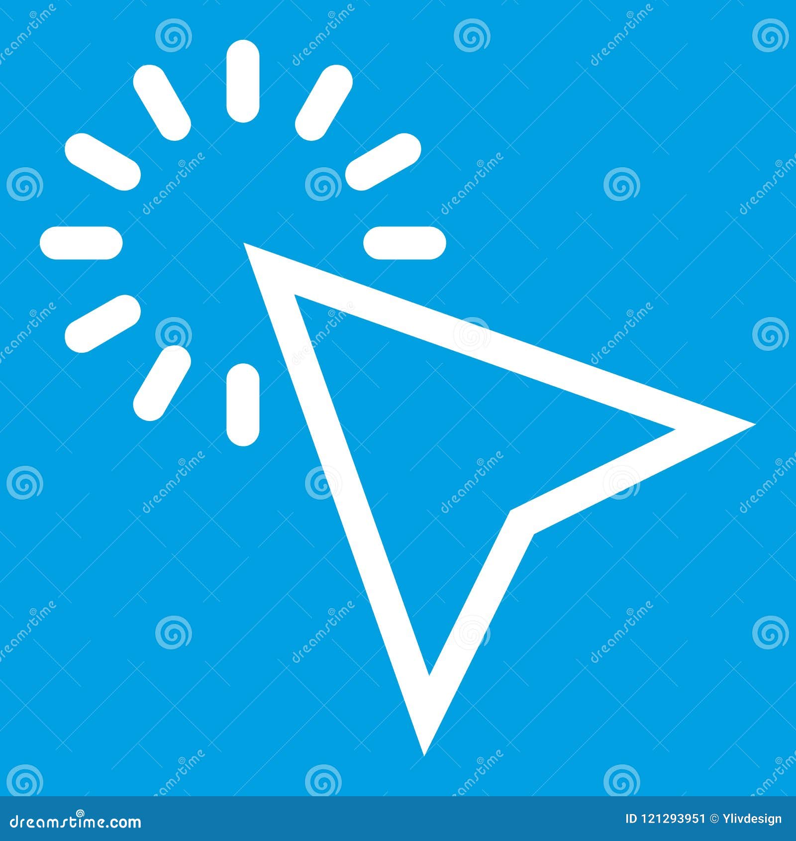 Click icon white stock vector. Illustration of hold - 121293951