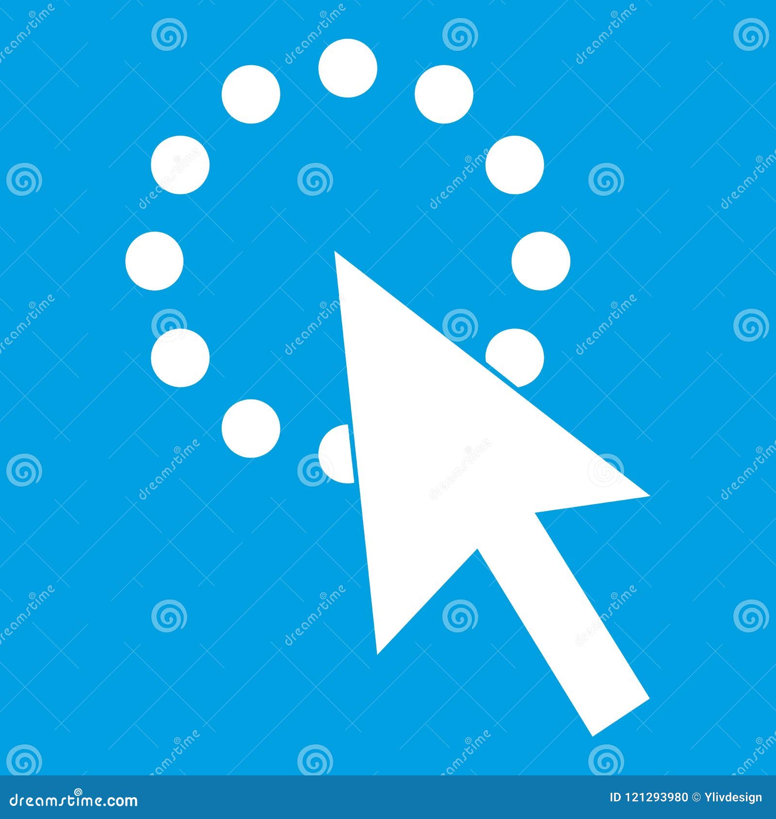 Click icon white stock vector. Illustration of cursor - 121293980