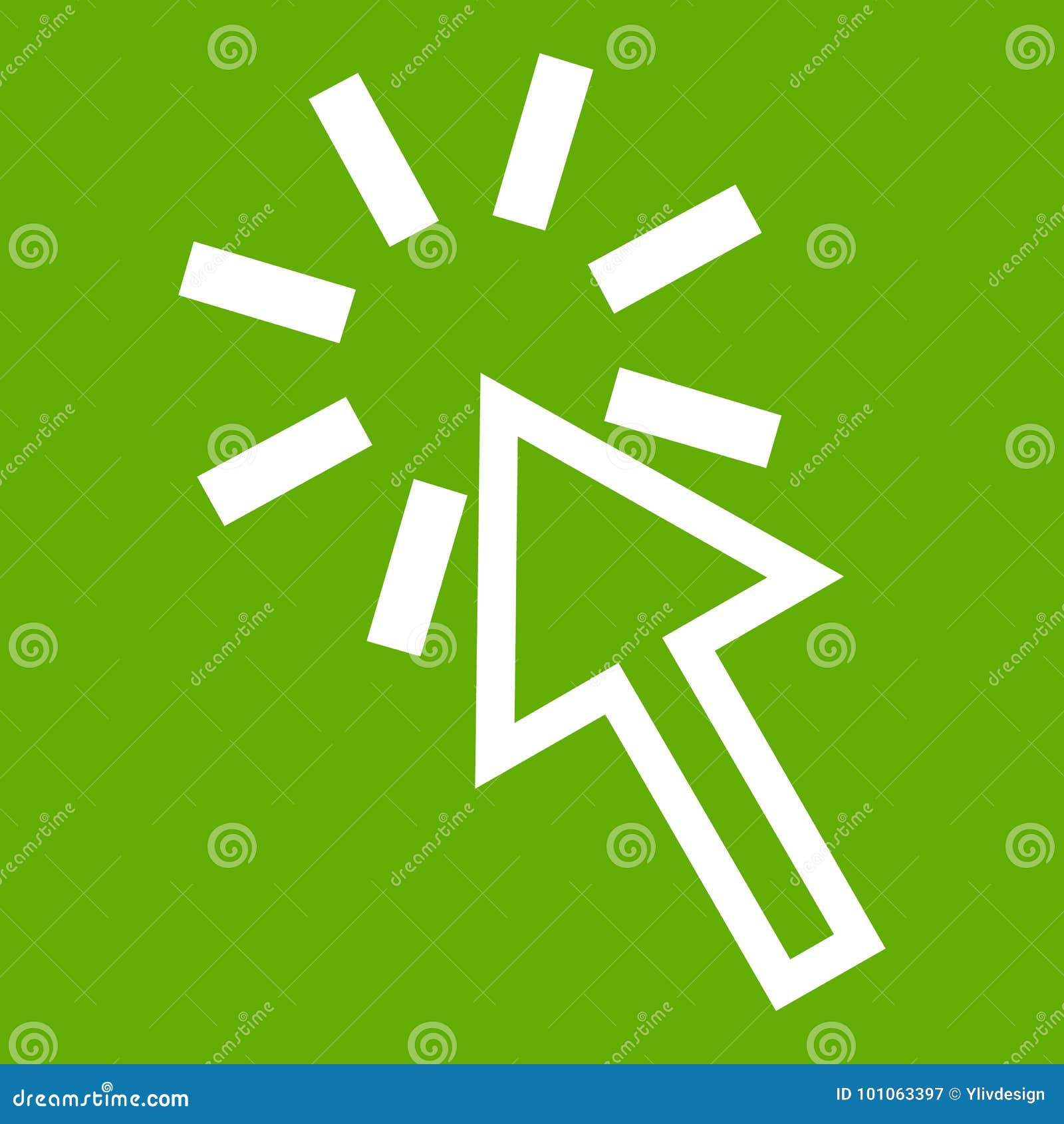 Click icon green stock vector. Illustration of computer - 101063397