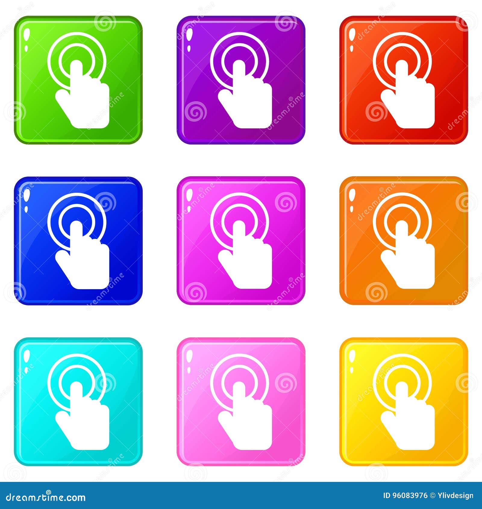 Click icons 9 set stock vector. Illustration of keyboard - 96083976