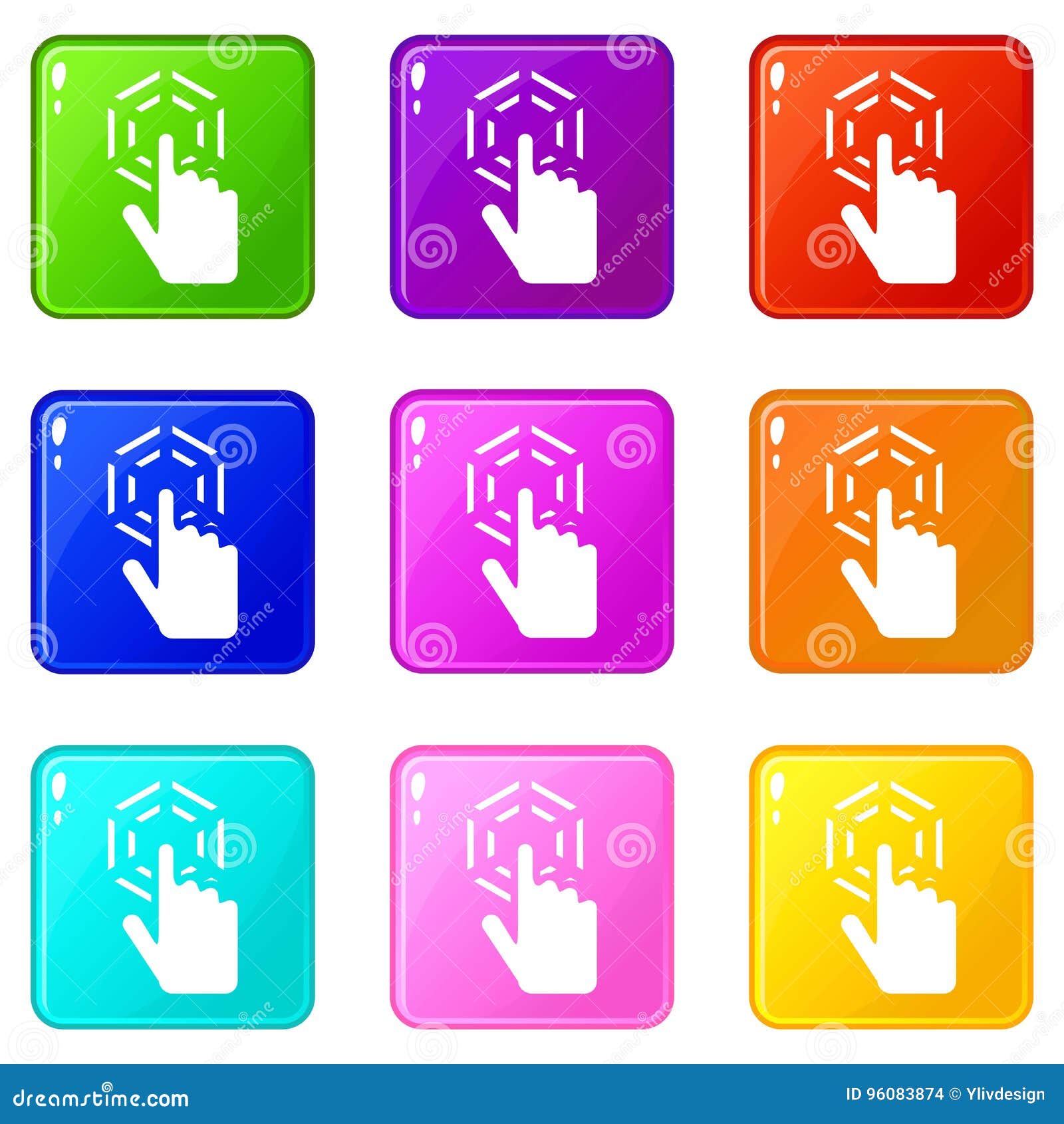 Click icons 9 set stock vector. Illustration of choice - 96083874