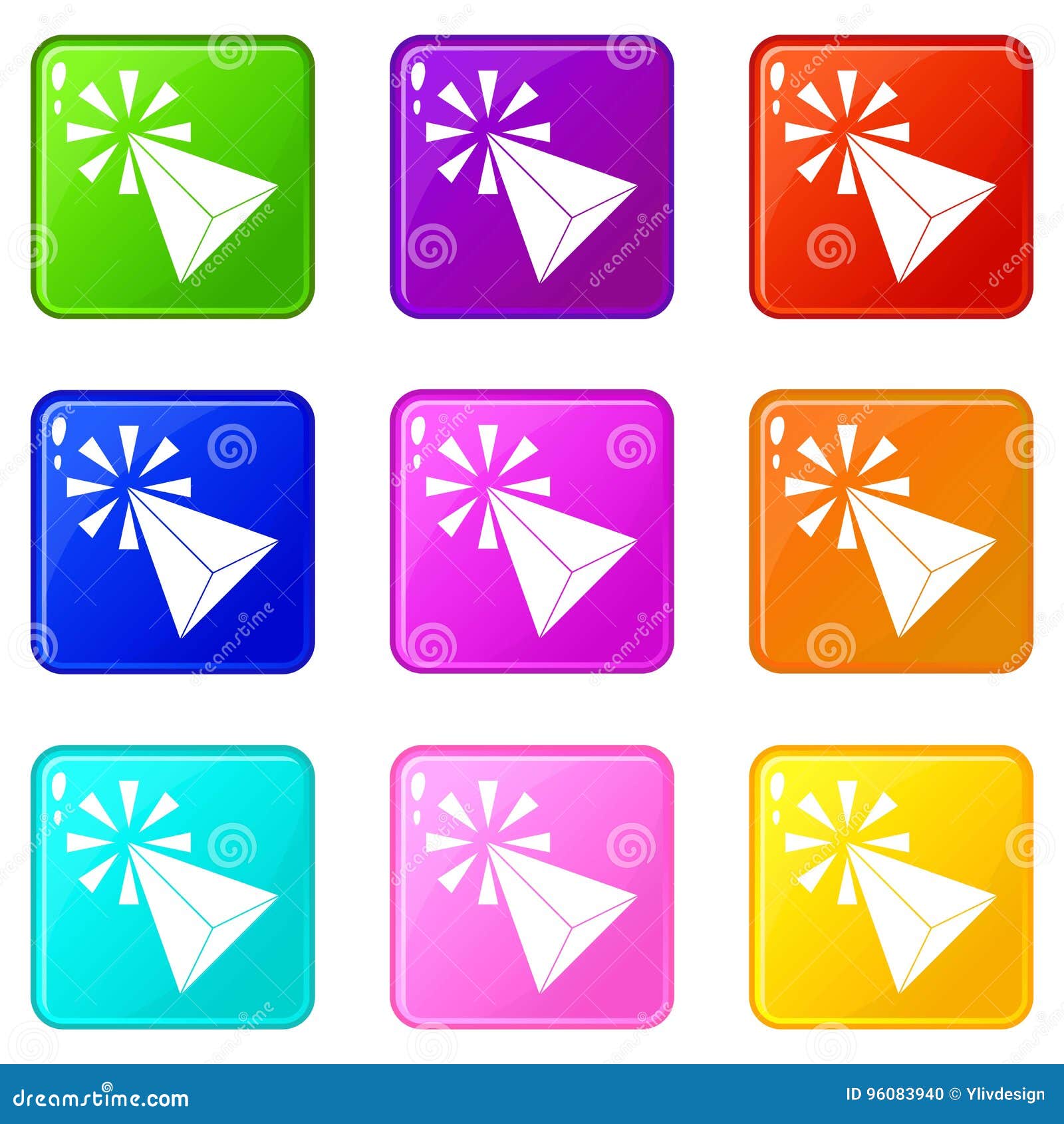 Click icons 9 set stock vector. Illustration of aiming - 96083940