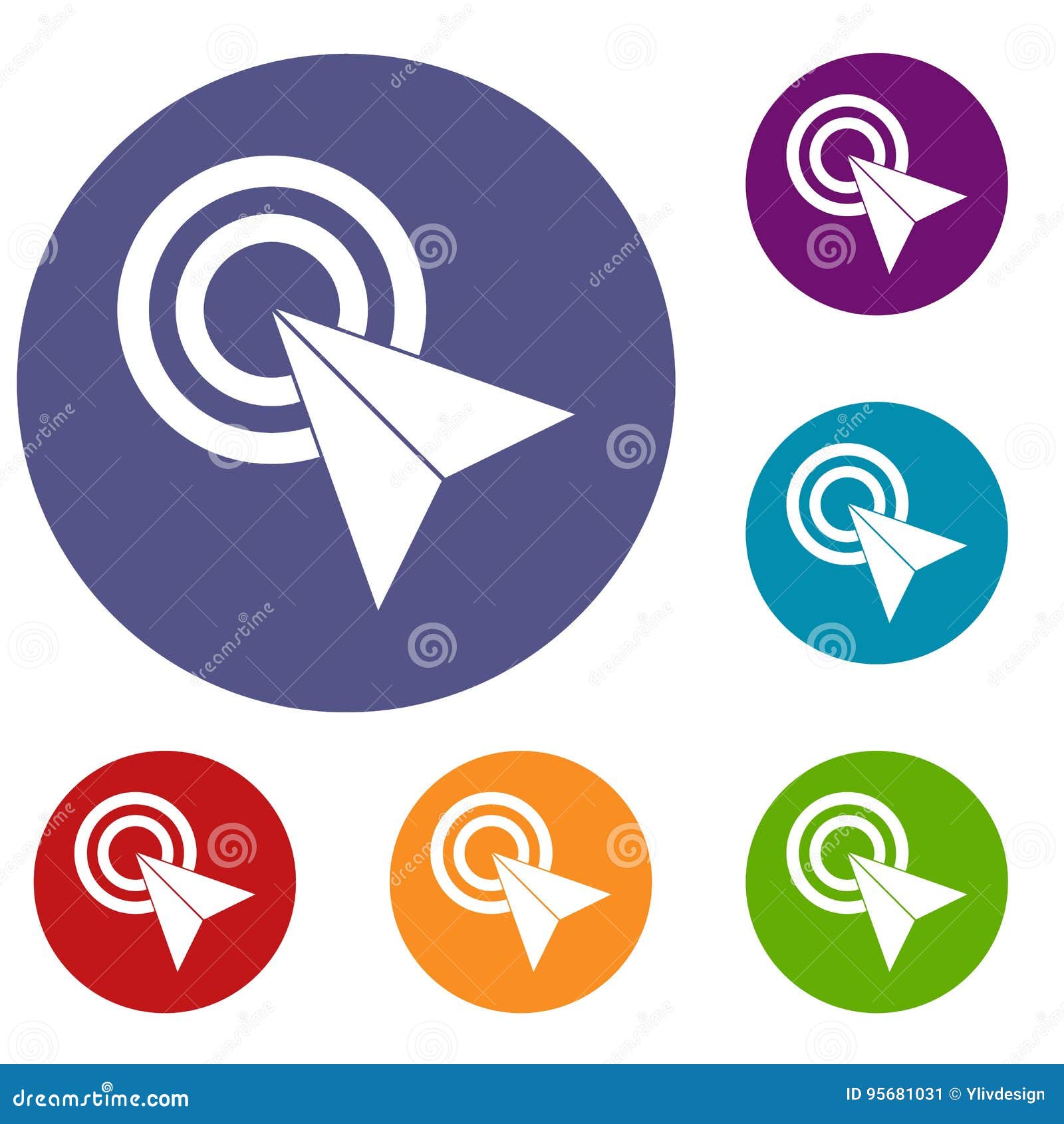 Click icons set stock vector. Illustration of mouse, object - 95681031