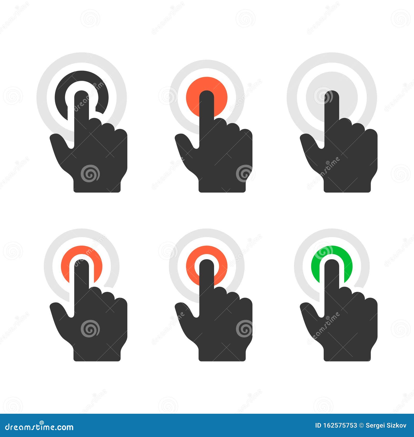 Click Icons Set on White Background. Vector Stock Vector - Illustration ...